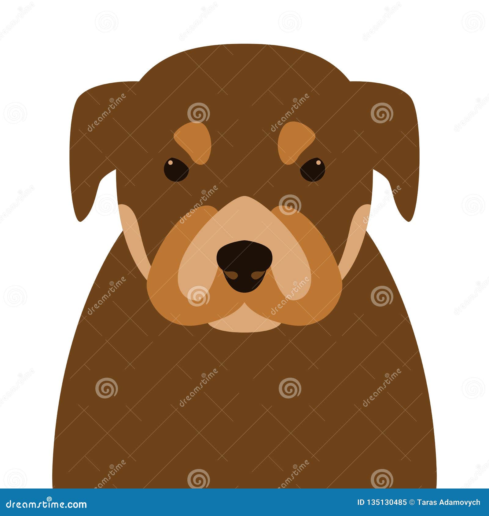 Cara Del Perrito, Ejemplo Del Vector, Estilo Plano, Frente Ilustración ...