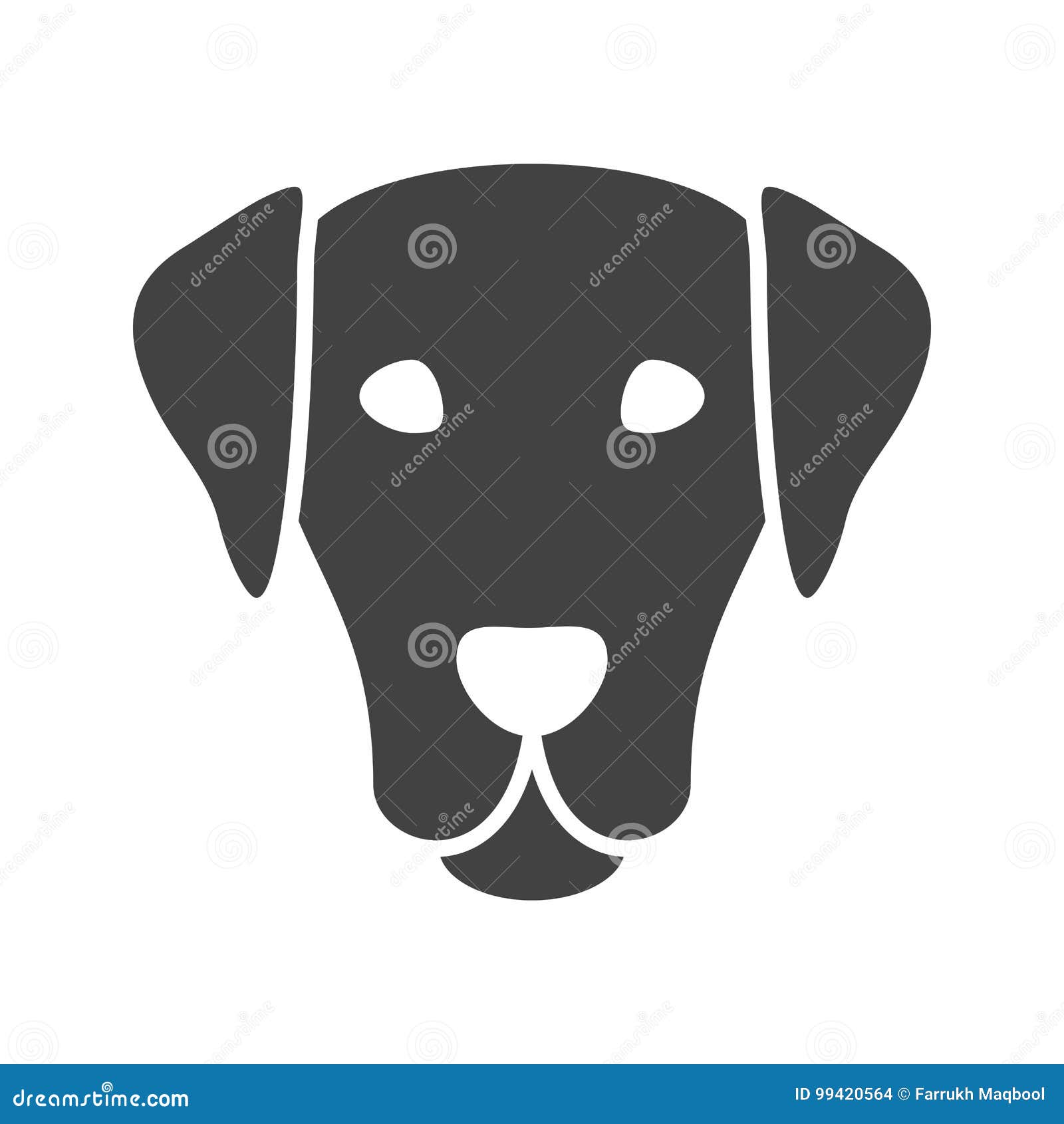 Cara del perro ilustración del vector. Ilustración de icono - 99420564