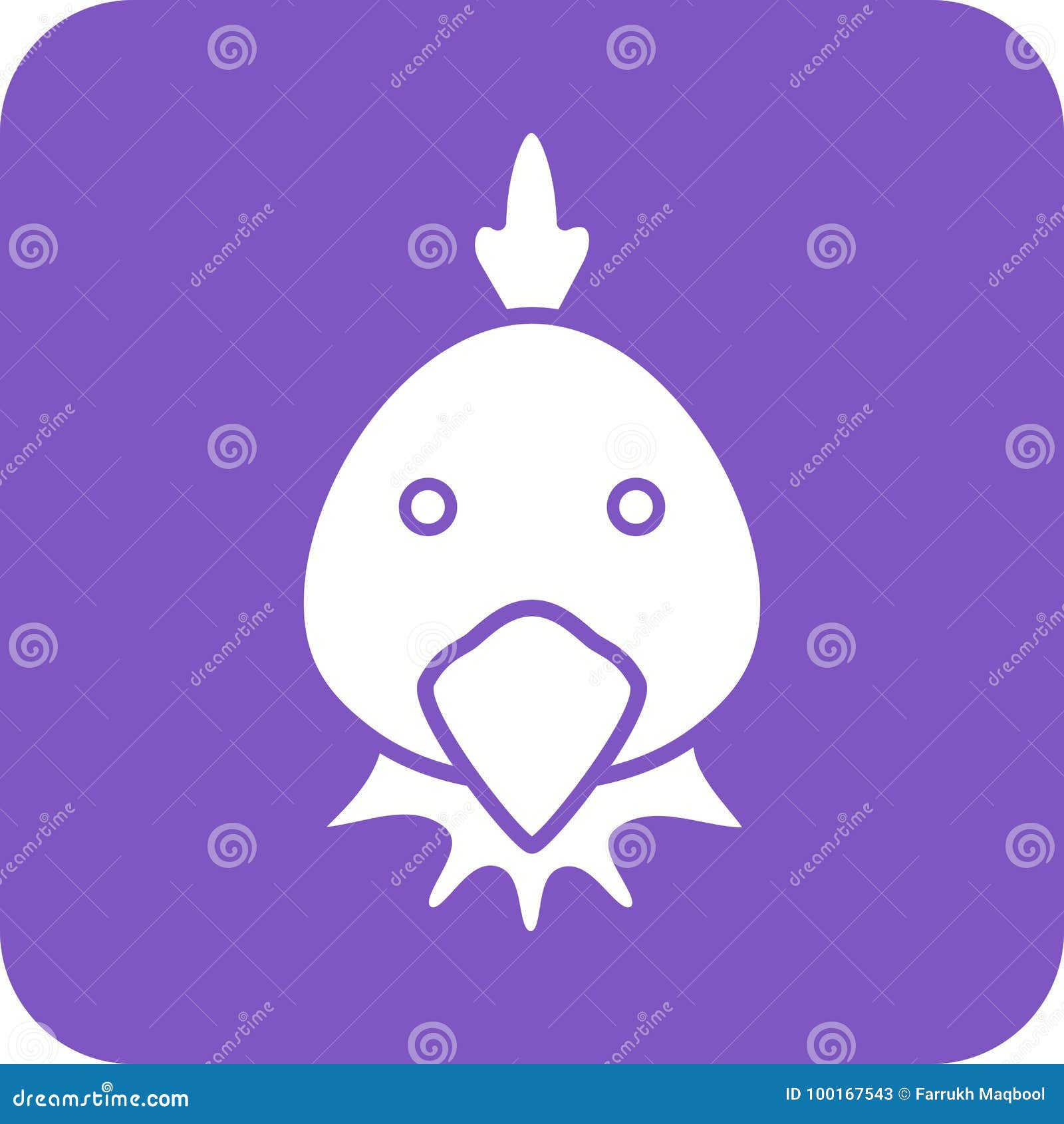Cara del pollo ilustración del vector. Ilustración de animal - 100167543