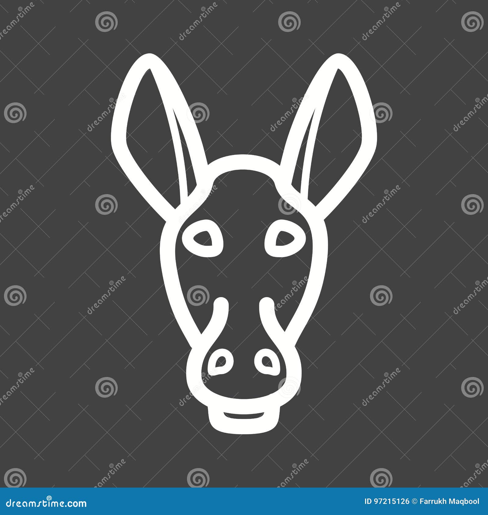 Cara do asno ilustração do vetor. Ilustração de rural - 97215126