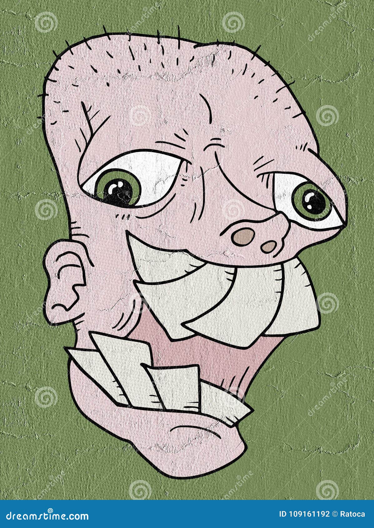 Cara fea stock de ilustración. Ilustración de lengüeta - 109161192