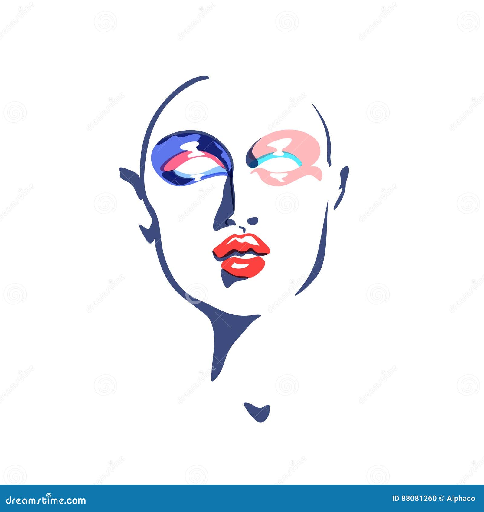 Cara femenina abstracta ilustración del vector. Ilustración de hermoso ...