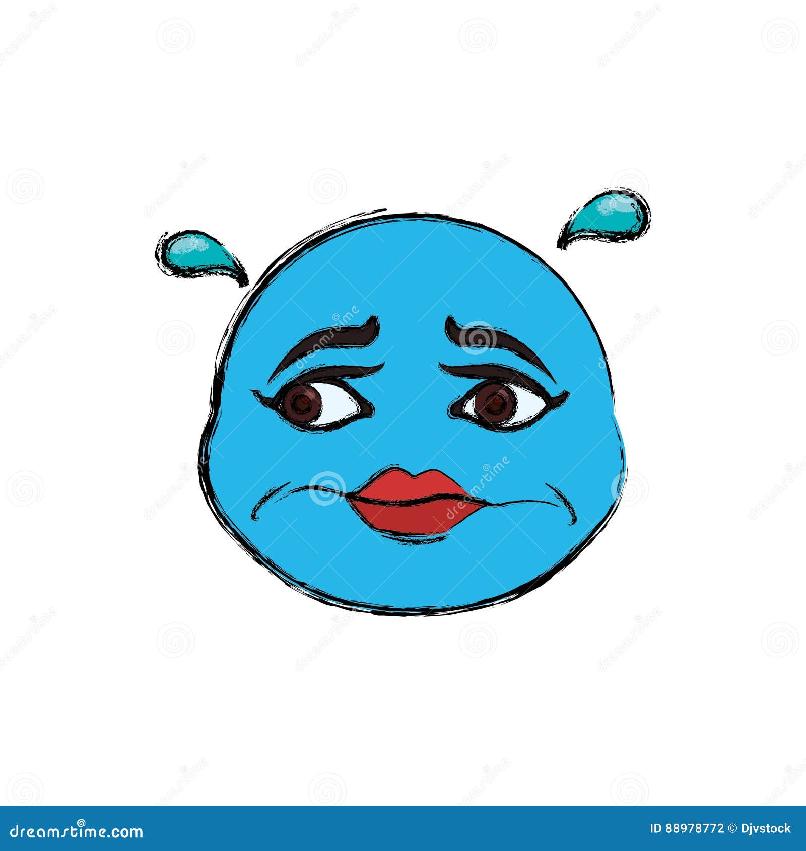 Cara Interessada Dos Desenhos Animados Ilustração Stock - Ilustração de ...