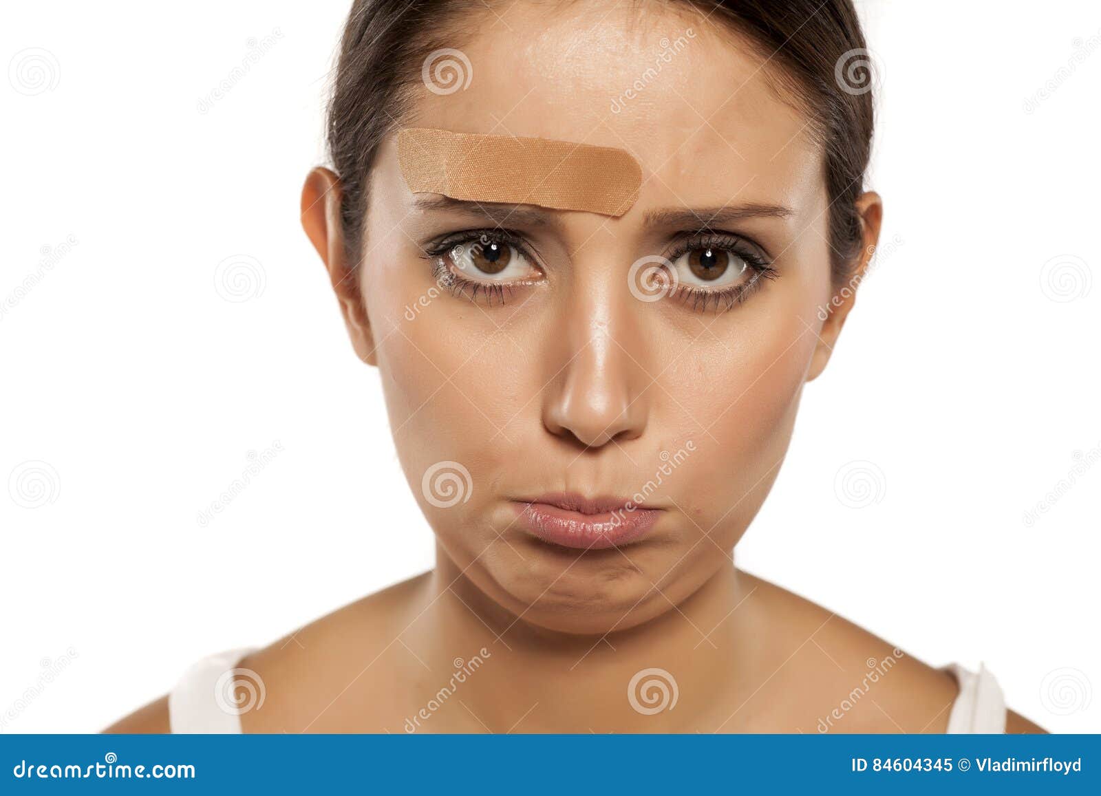 Cara lastimada imagen de archivo. Imagen de infeliz, pegamento - 84604345