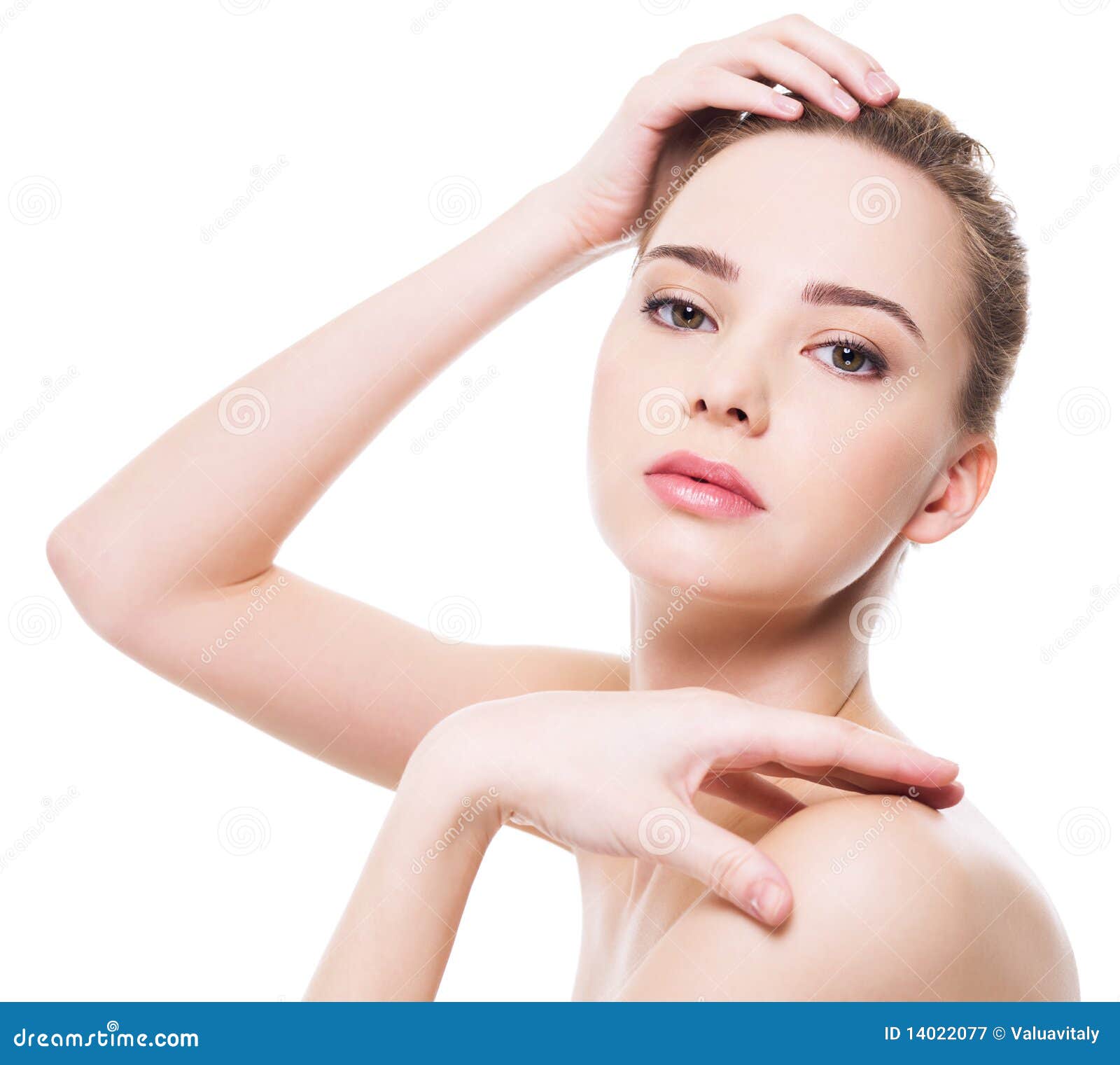 Cara Limpia Hermosa De La Mujer Imagen de archivo - Imagen de tacto ...