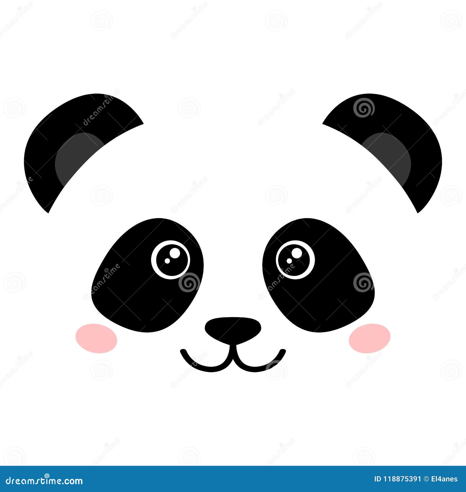 Cara linda de la panda ilustración del vector. Ilustración de arte ...