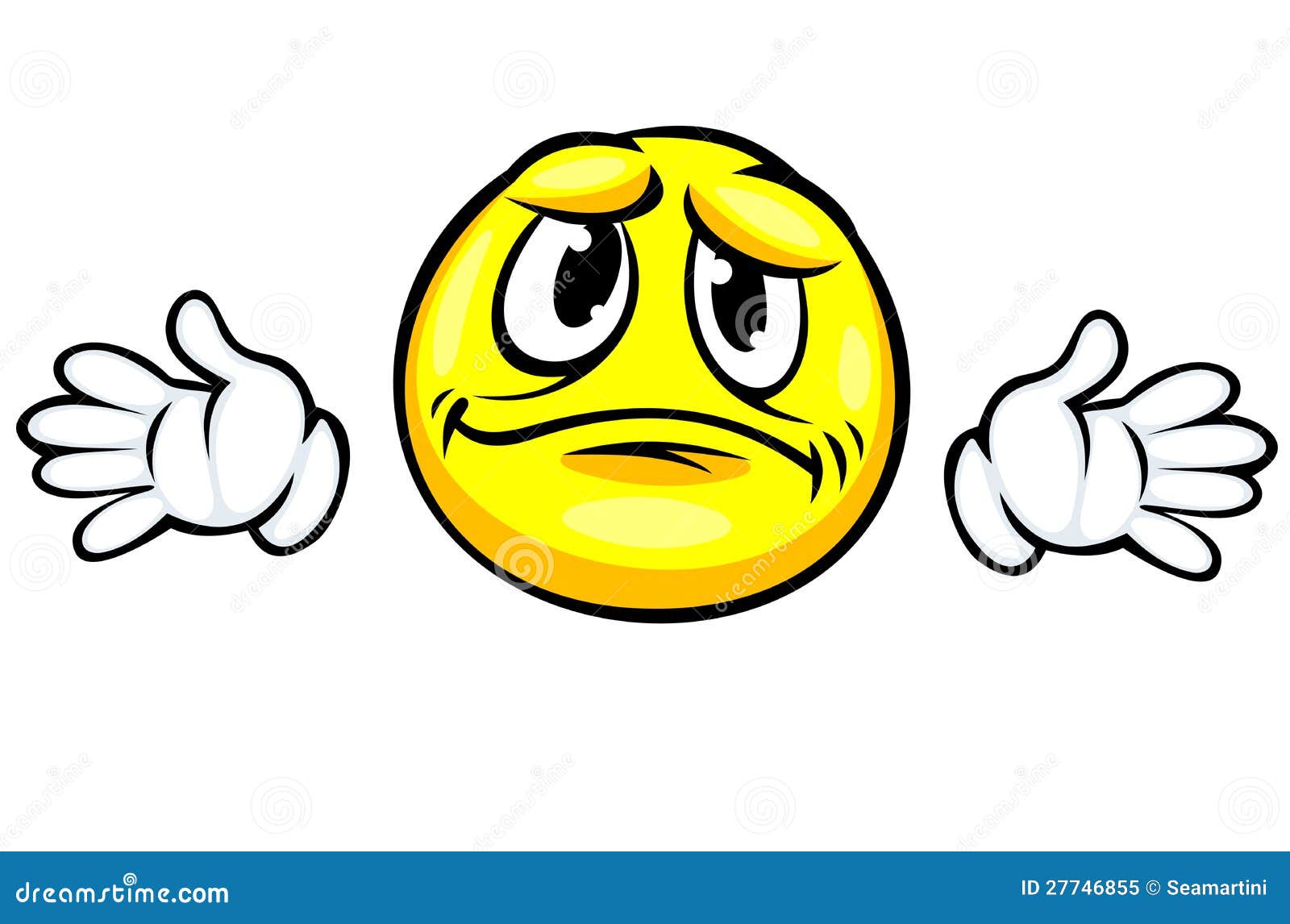 Cara Melancólica Y Pensativa Ilustración del Vector - Ilustración de ...