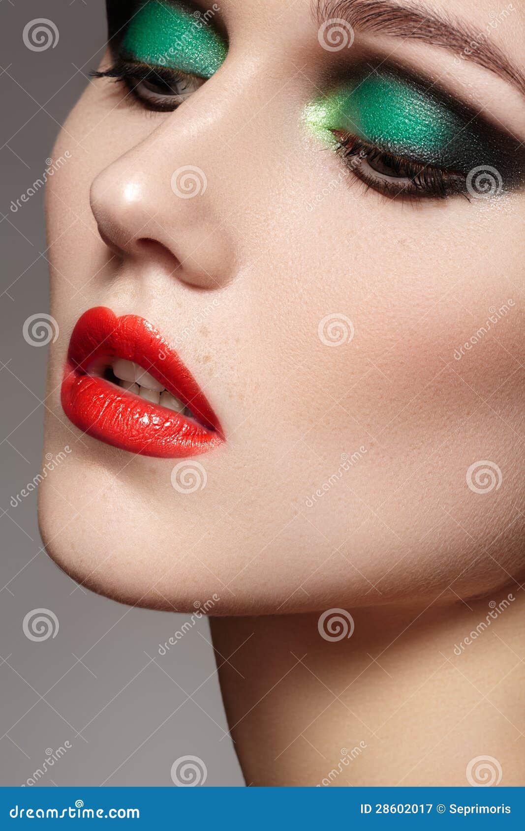 Cara Modelo Hermosa Del Primer Con Maquillaje De La Moda Imagen de ...