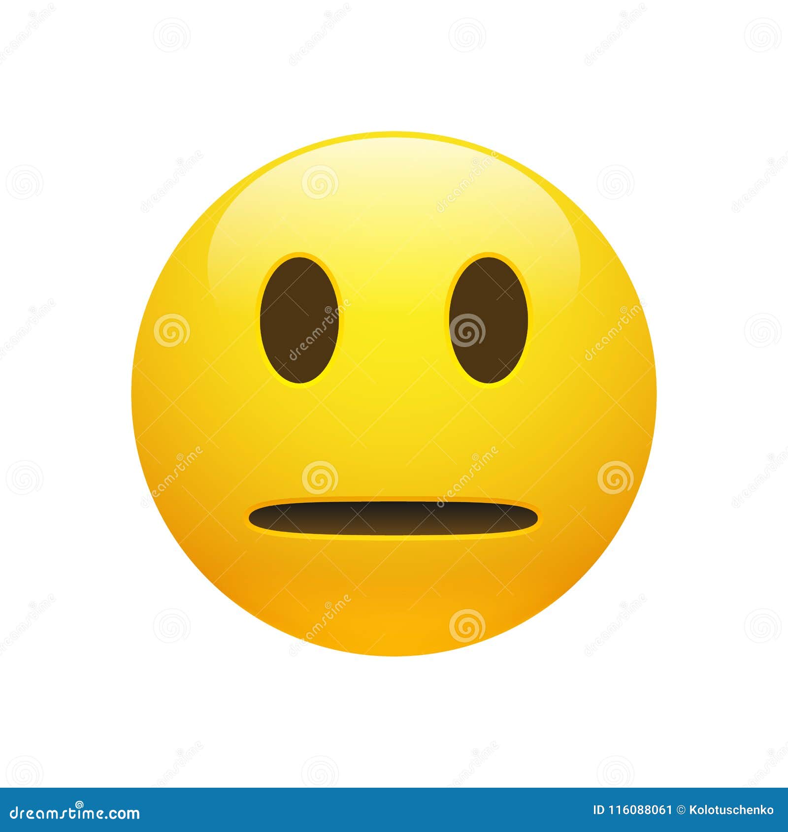 Cara Neutral Amarilla De Emoji Del Vector Ilustración del Vector ...