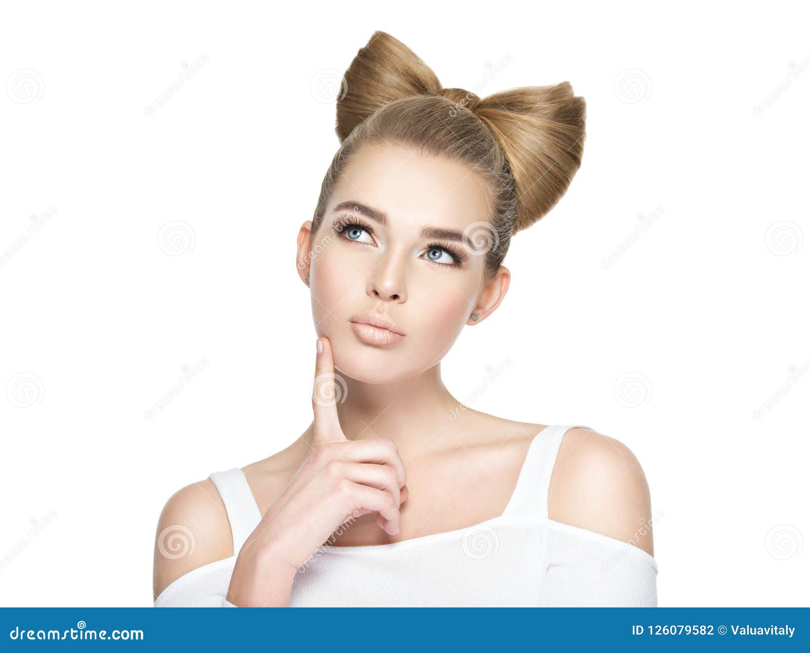 Cara Pensativa De Una Chica Joven Foto de archivo - Imagen de gesto ...