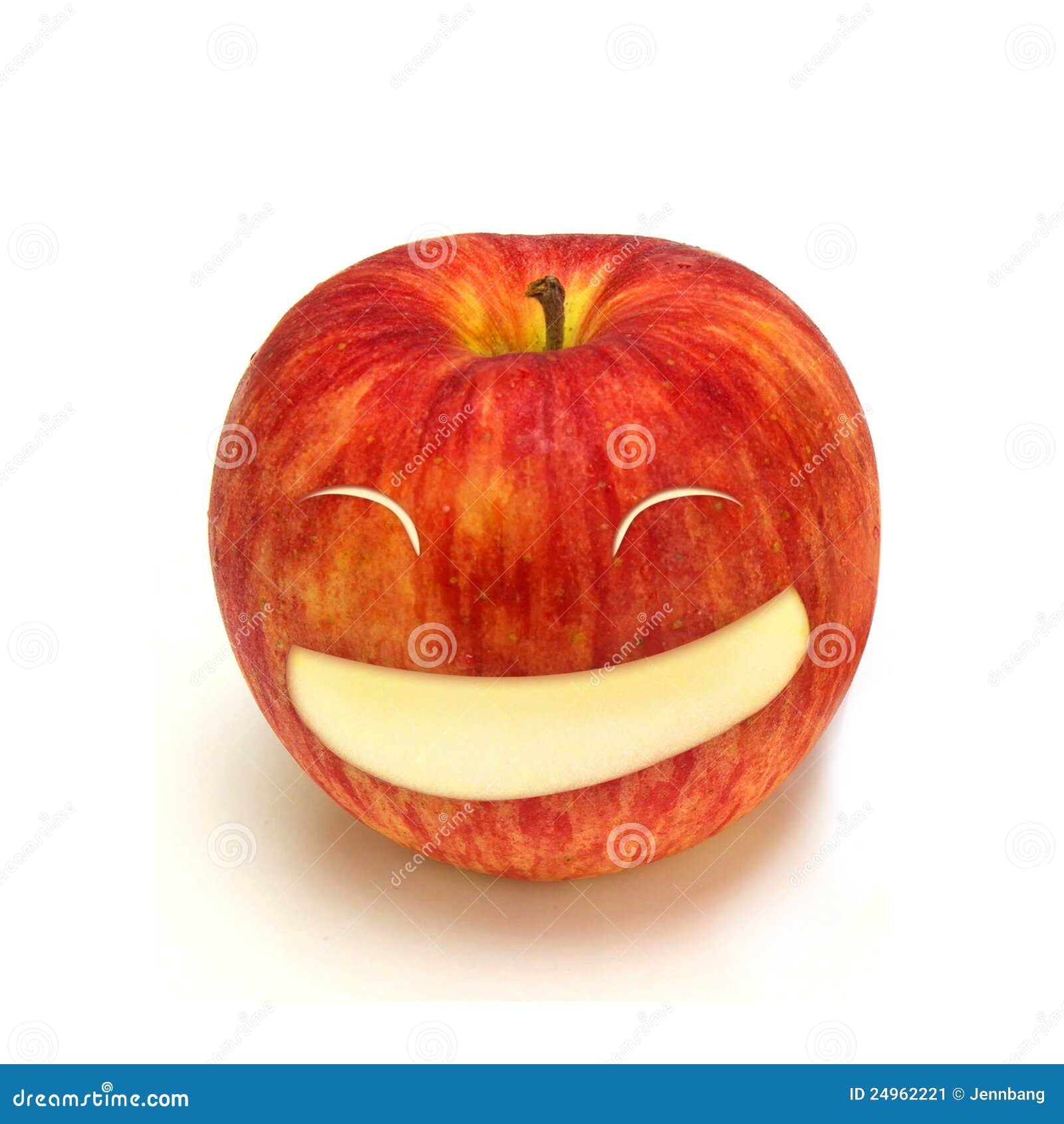 Cara Sonriente De La Manzana Feliz Imagen de archivo - Imagen de ...