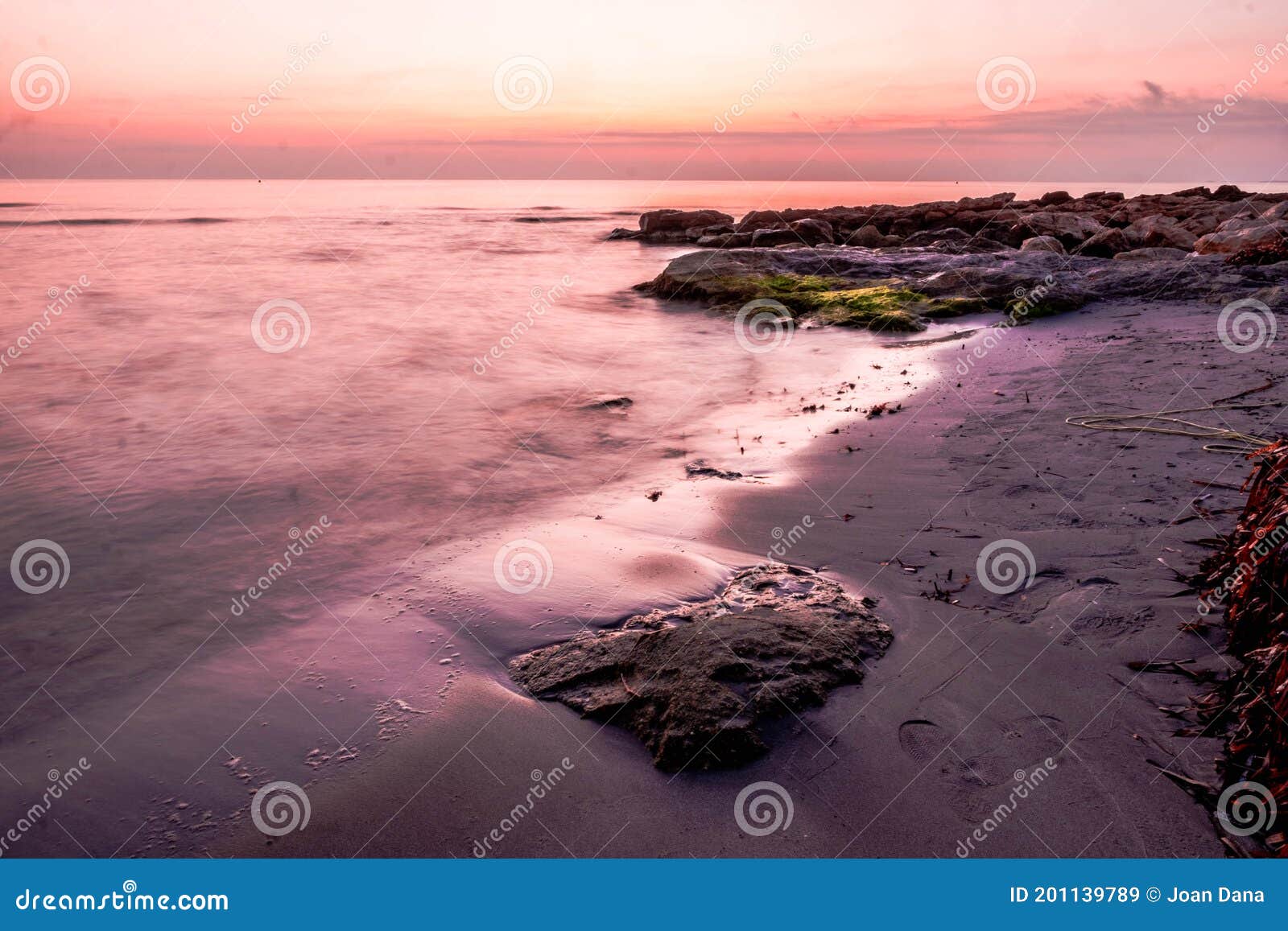 Carabassi Beach, in Alicante, Spain, at Sunrise Stock Image - Image of ...
