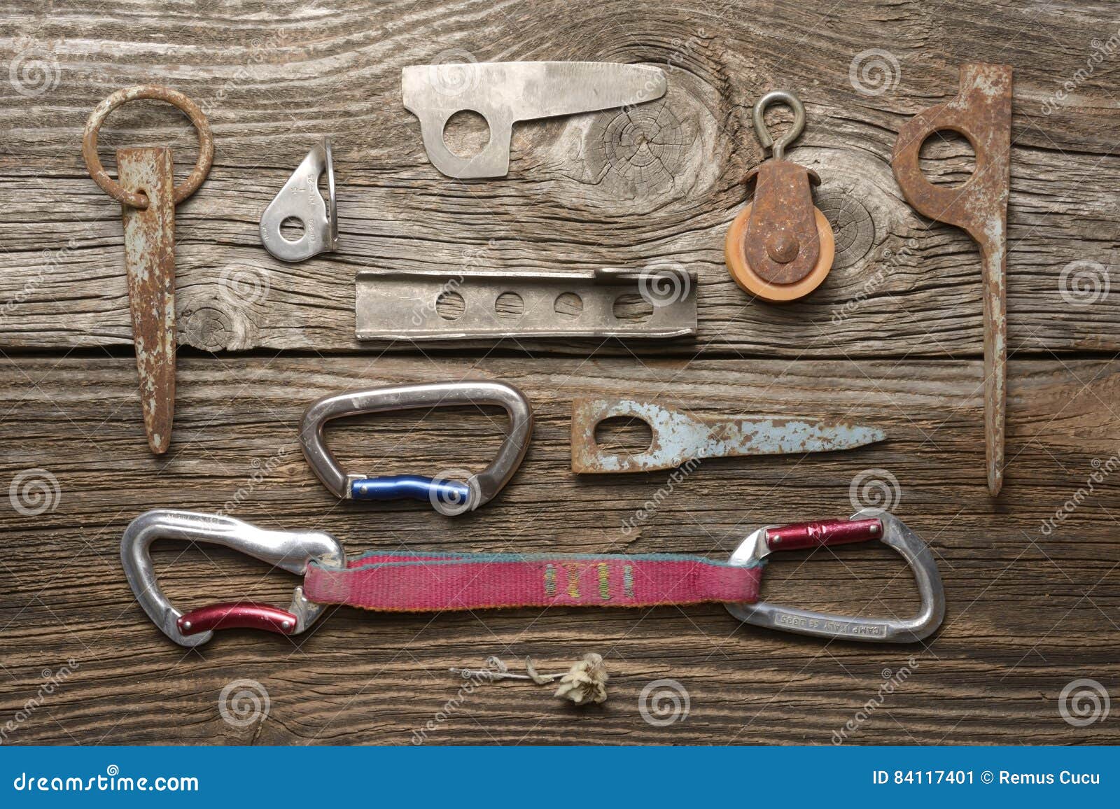 Carabine, Pitons And Other Objects For Climbing Royalty-Free Stock ...