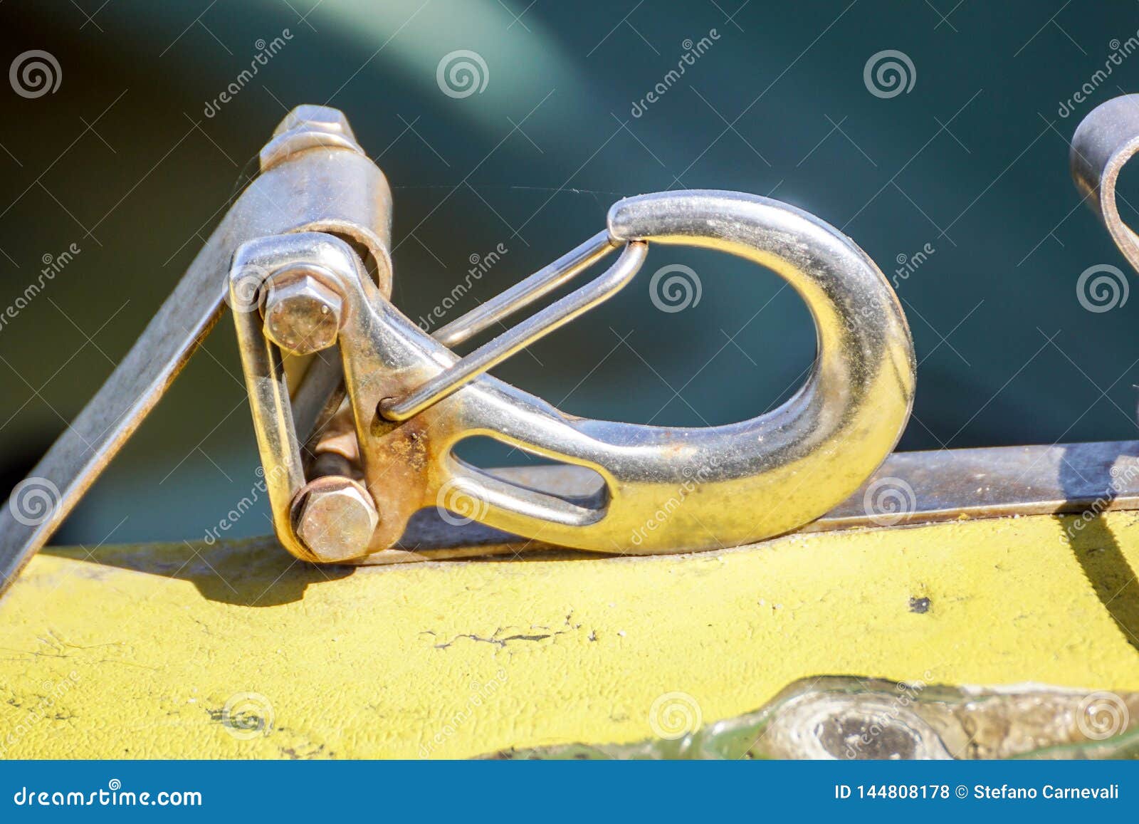 Carabiner Hook without a Climbing Rope .Climbing Concept. Close Up ...