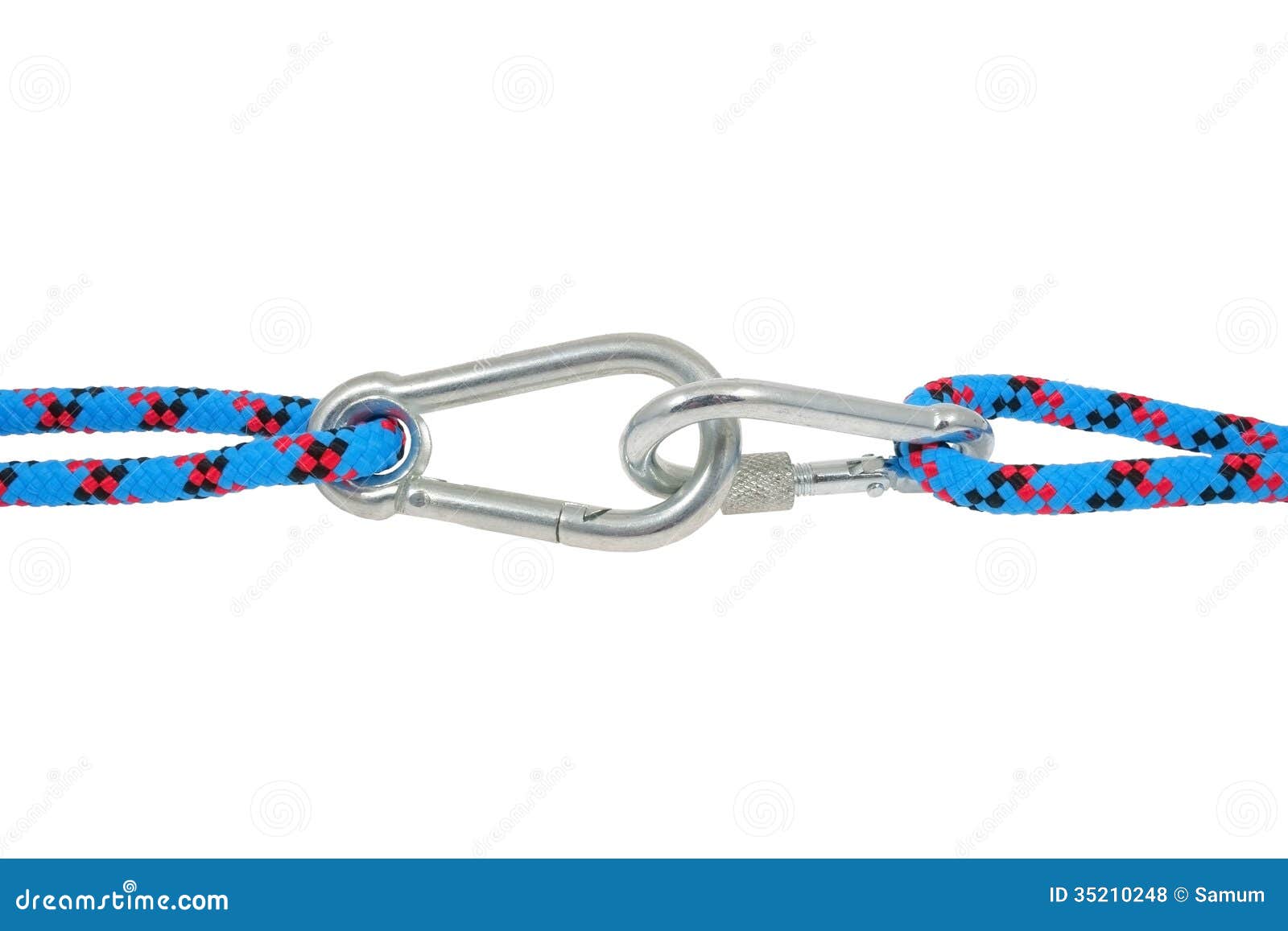 Carabiner and rope stock photo. Image of aluminum, lock - 35210248