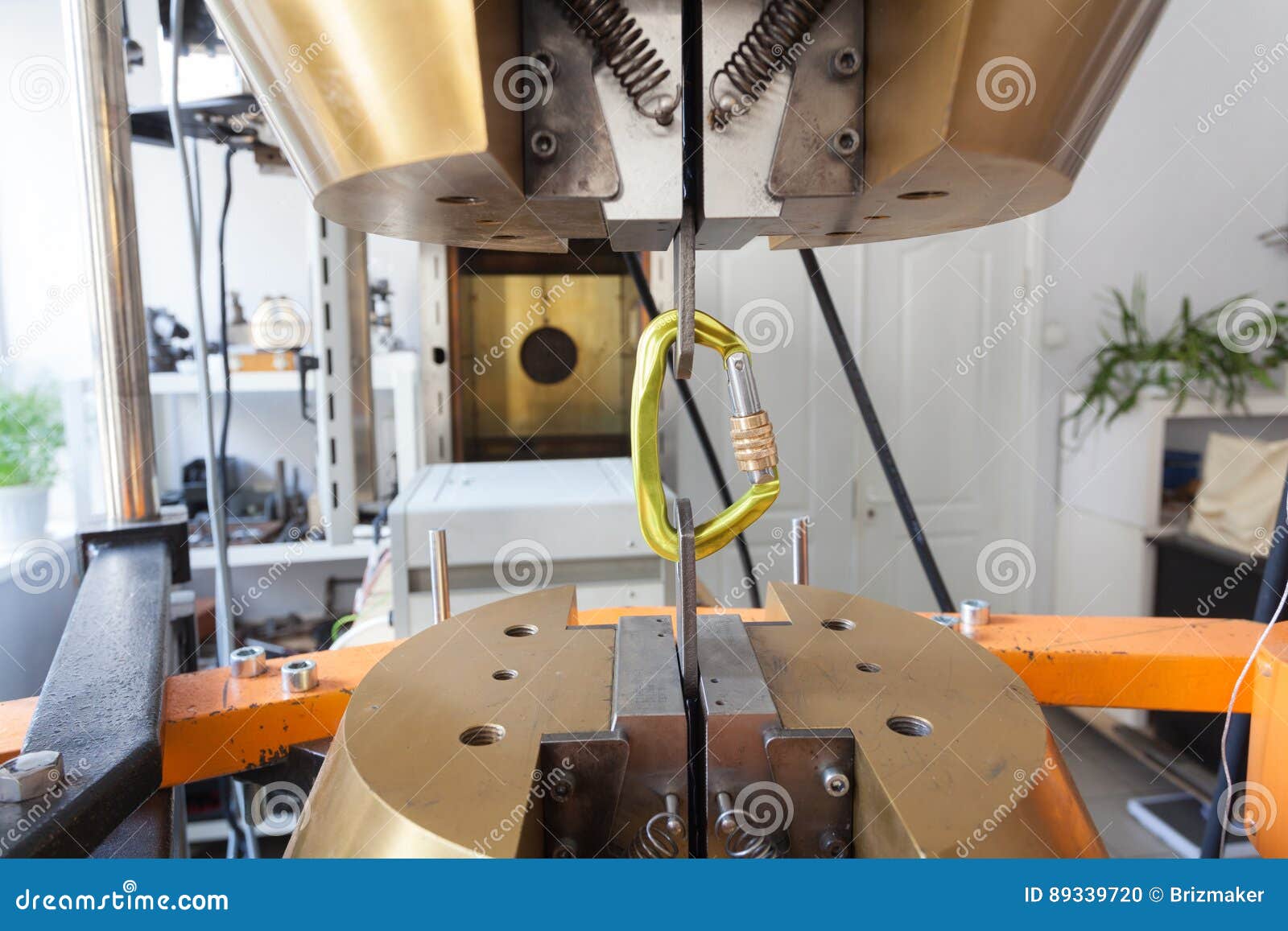 Carabiner Strength Test Using Special Machine. Stock Photo - Image of ...