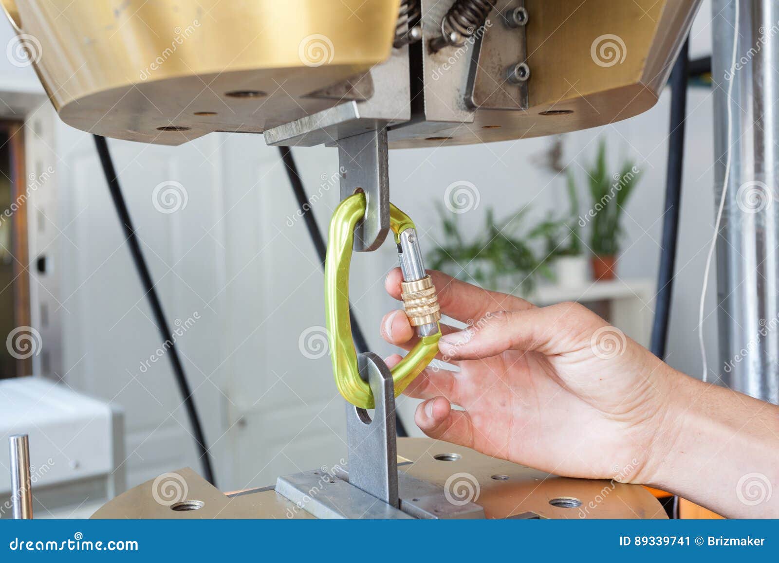 Carabiner Strength Test Using Special Machine. Stock Image - Image of ...