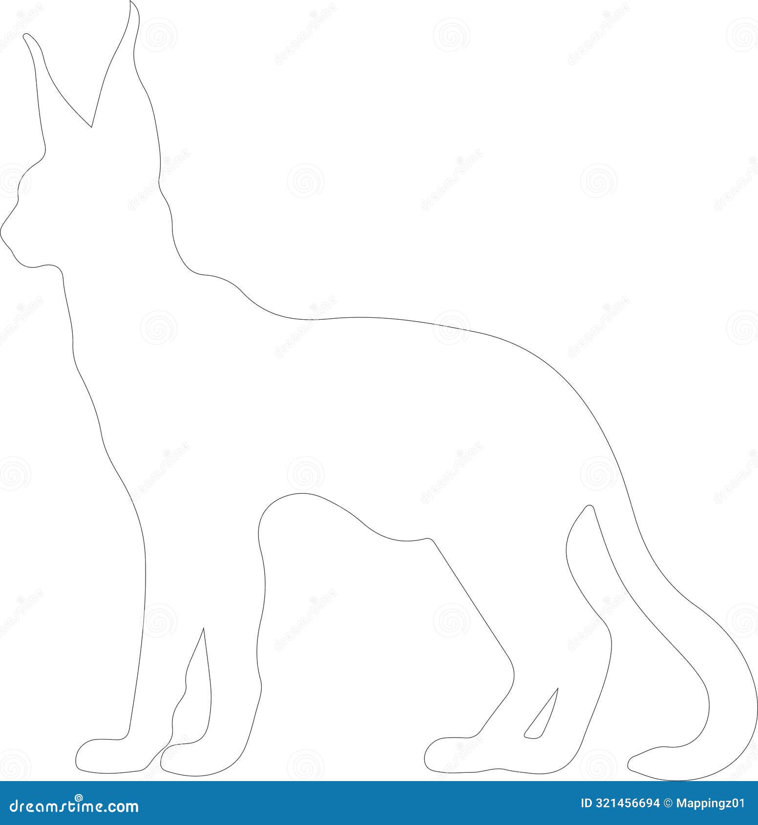 Caracal Outline Outline Silhouette Generative Ai Stock Vector ...