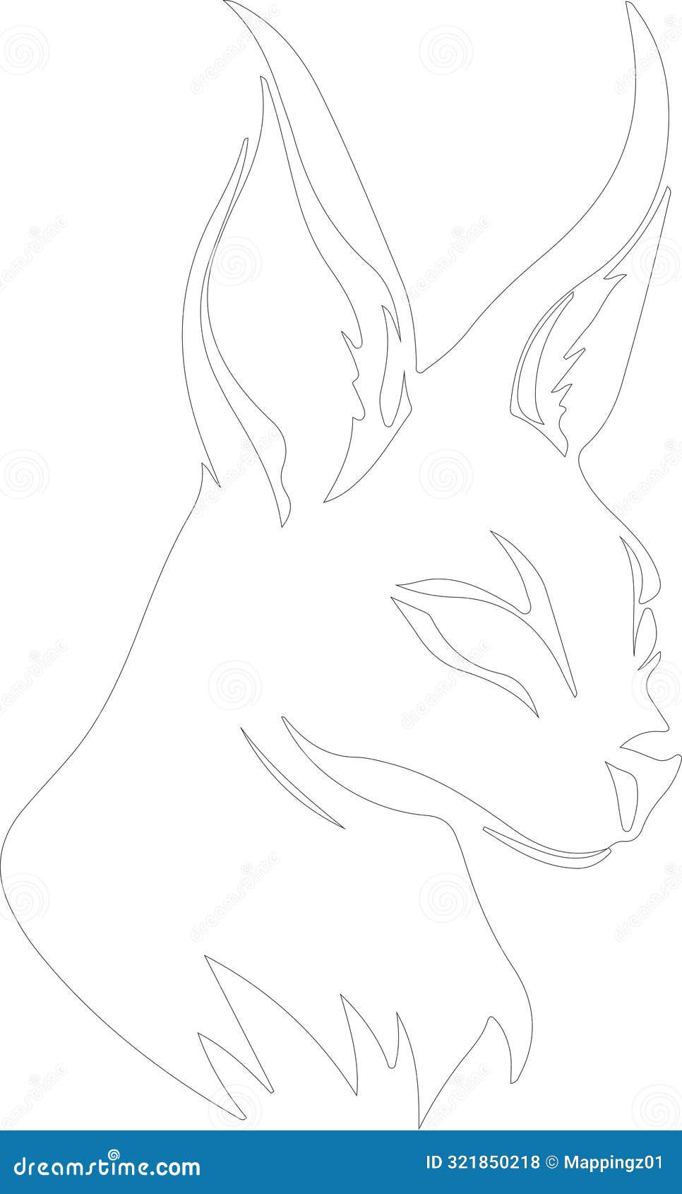 Caracal Outline Outline Silhouette Generative Ai Cartoon Vector ...