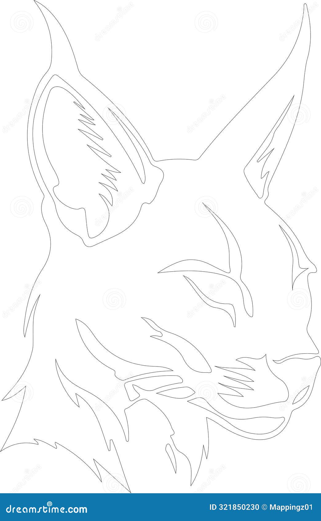 Caracal Outline Outline Silhouette Generative Ai Stock Vector ...