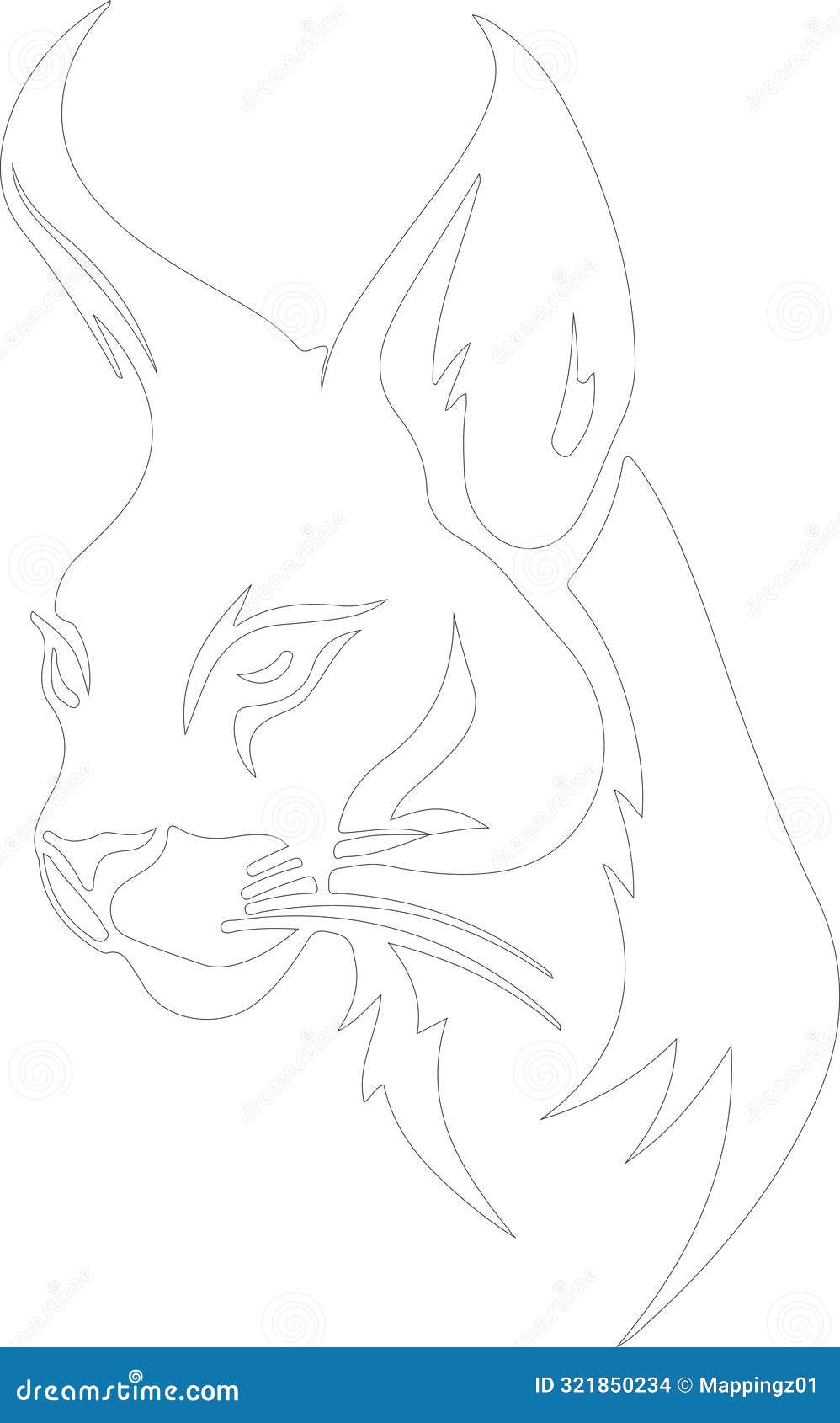 Caracal Outline Outline Silhouette Generative Ai Stock Vector ...