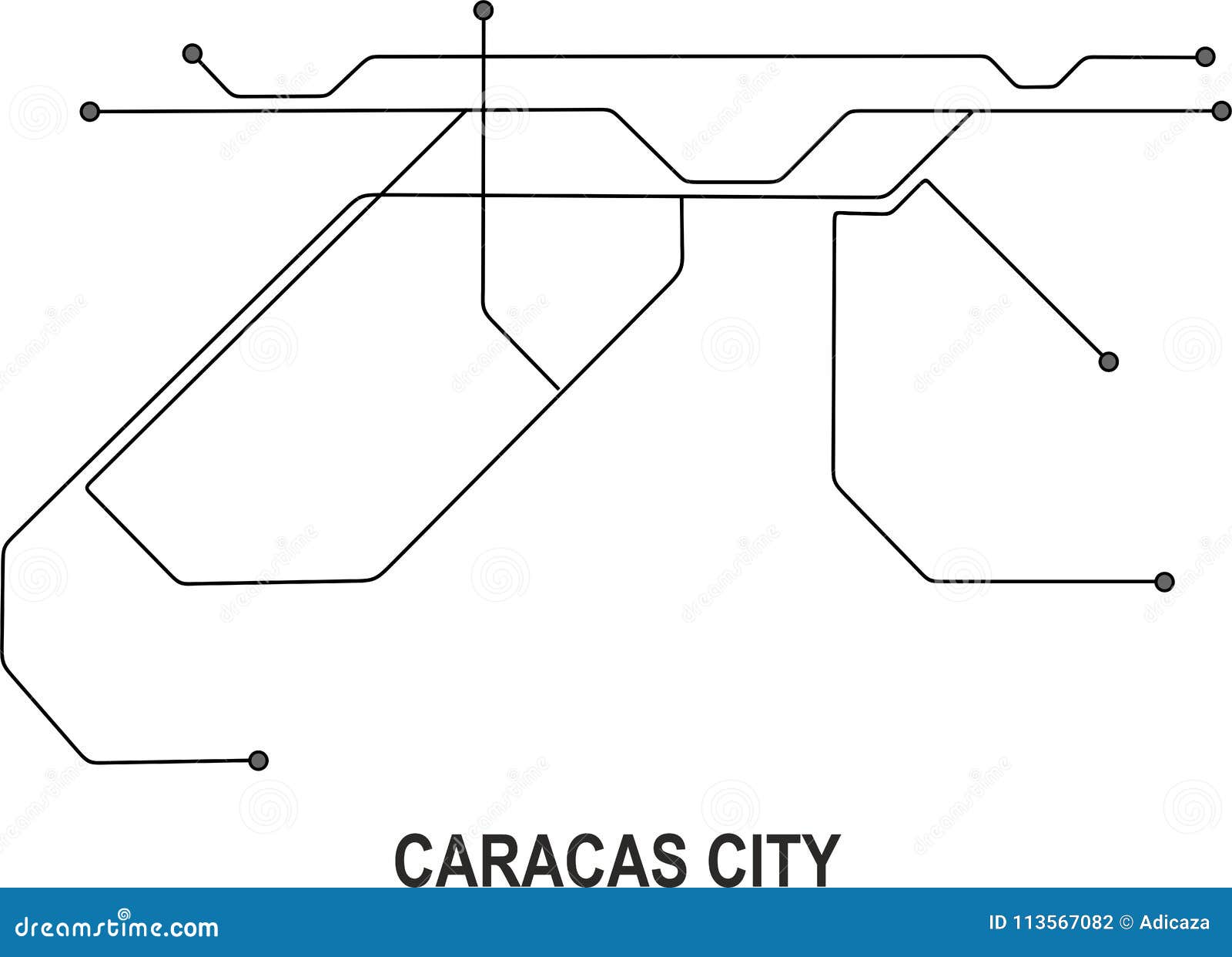Caracas City map stock vector. Illustration of subway - 113567082