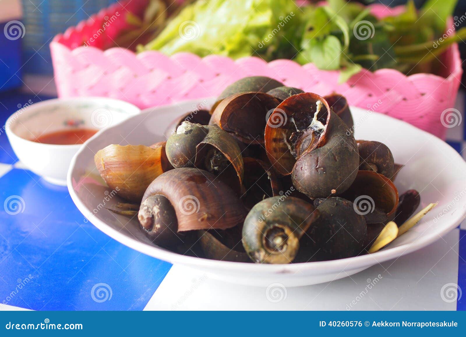 Caracol cocinado del río foto de archivo. Imagen de charca - 40260576