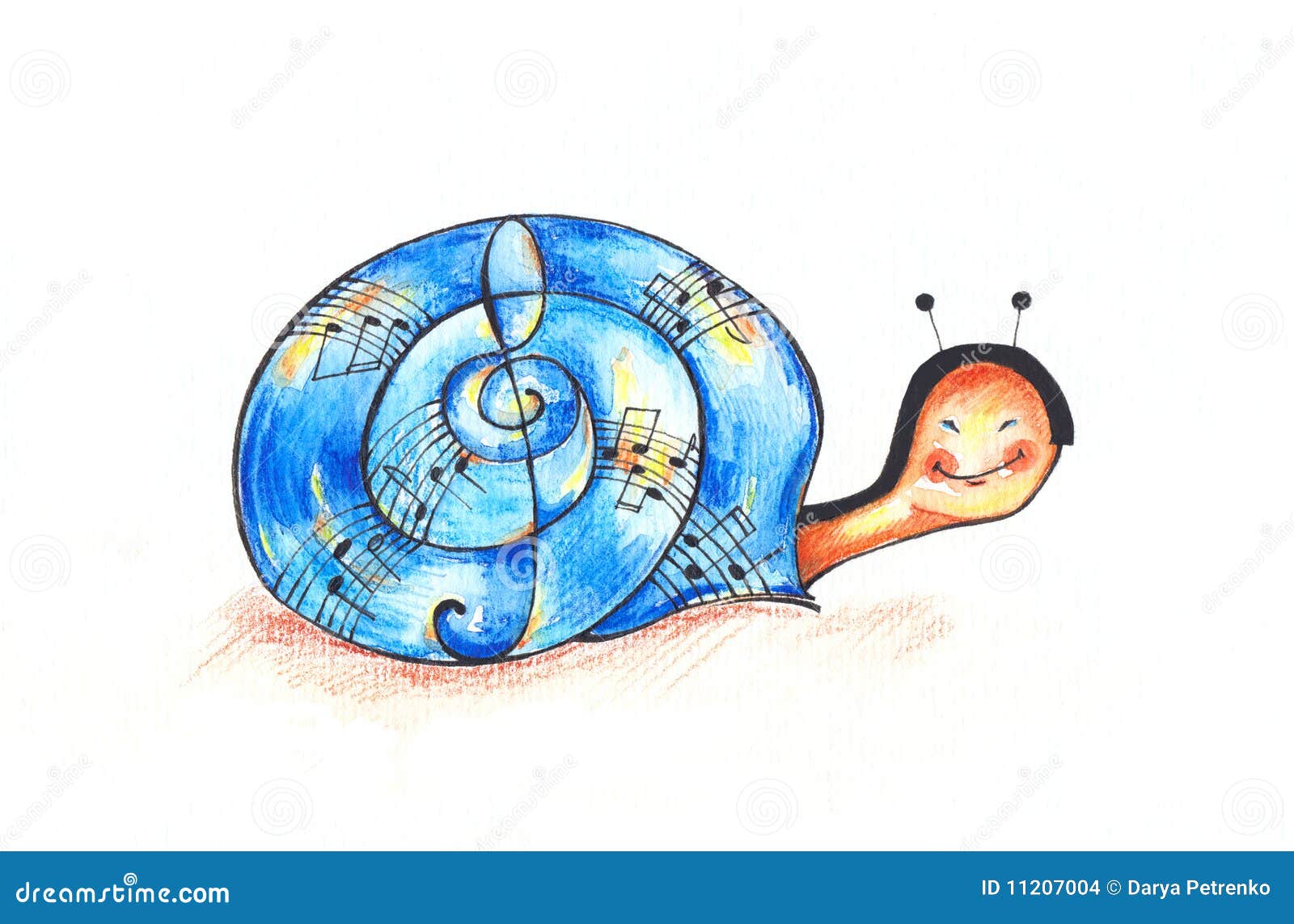 Caracol musical ilustração stock. Ilustração de amarelo - 11207004