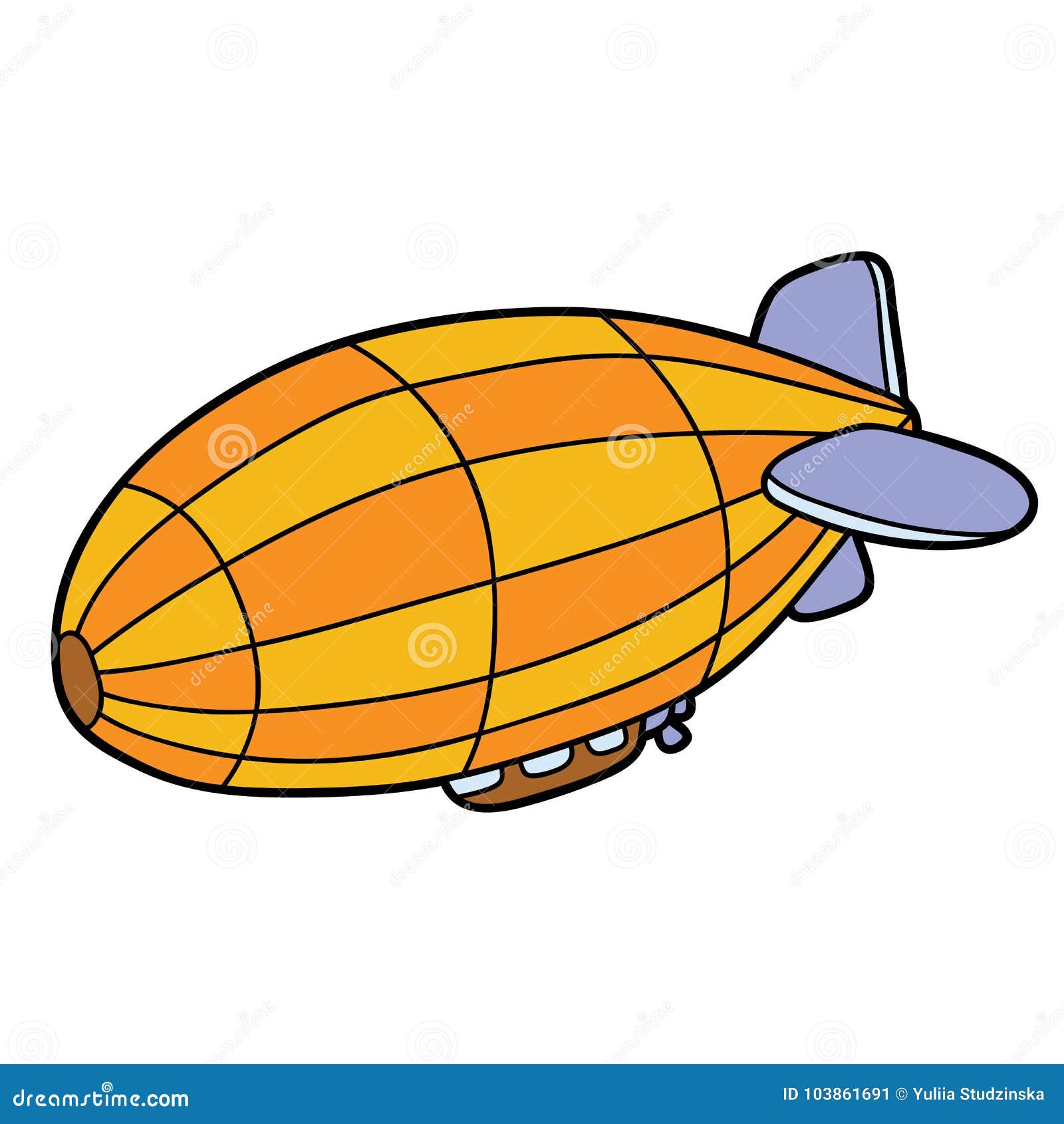 Caractère Mignon De Dirigeable De Bande Dessinée Illustration de ...