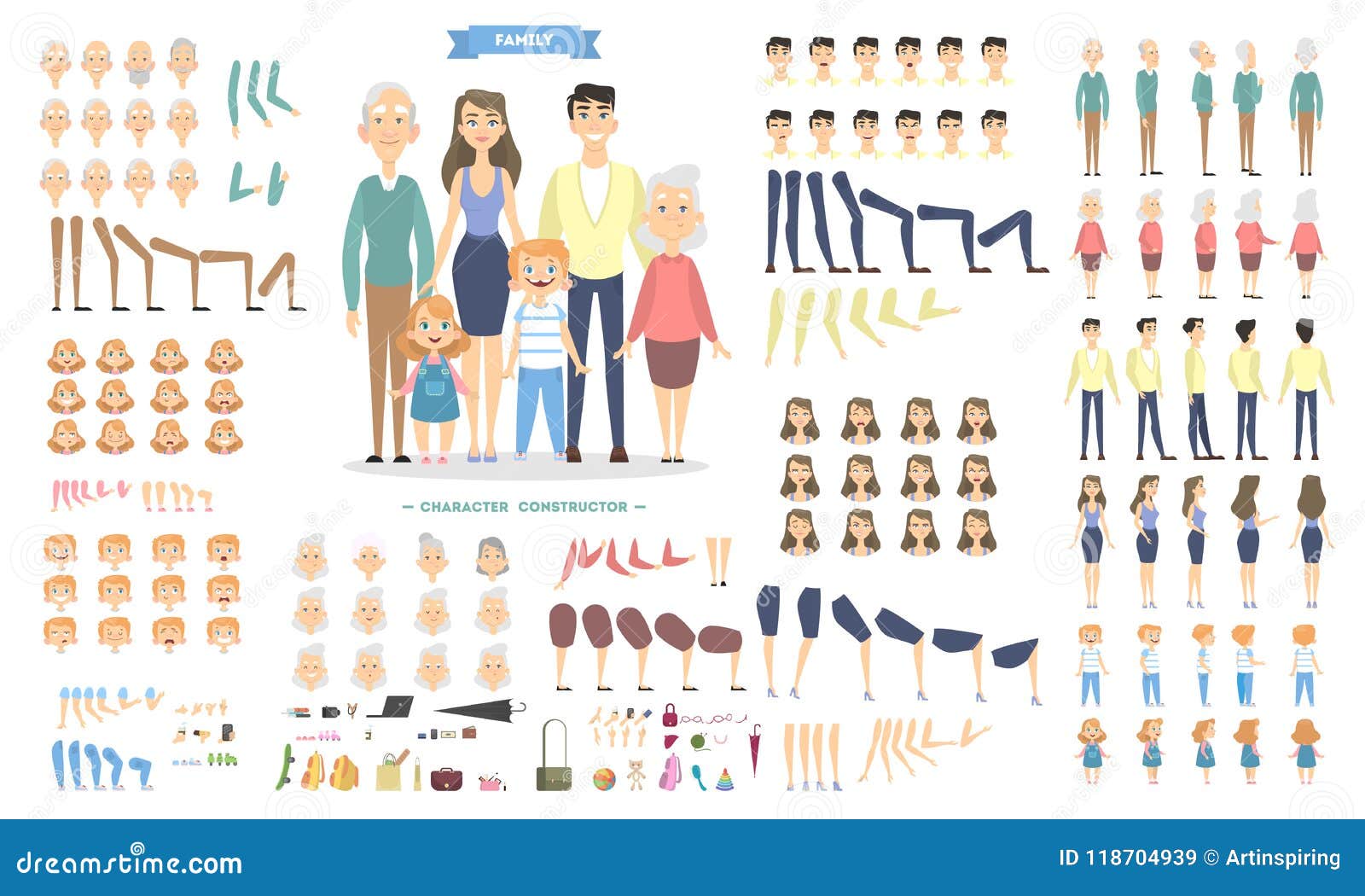 Caracteres De La Familia Fijados Ilustración del Vector - Ilustración ... Caracteres De La Familia Fijados Ilustración del Vector - Ilustración ...