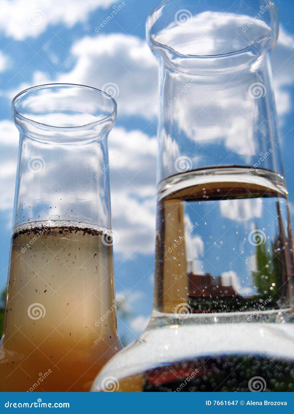Carafe of Clean and Dirty Water Stock Image - Image of carafe, bottle ...
