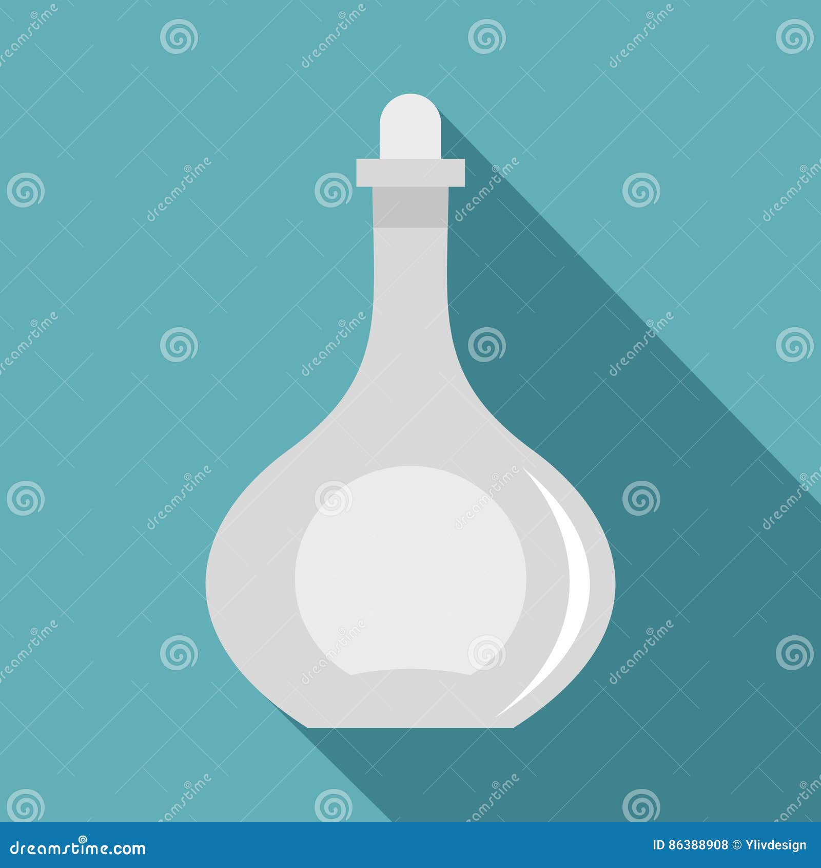 Carafe icon, flat style stock vector. Illustration of pure - 86388908