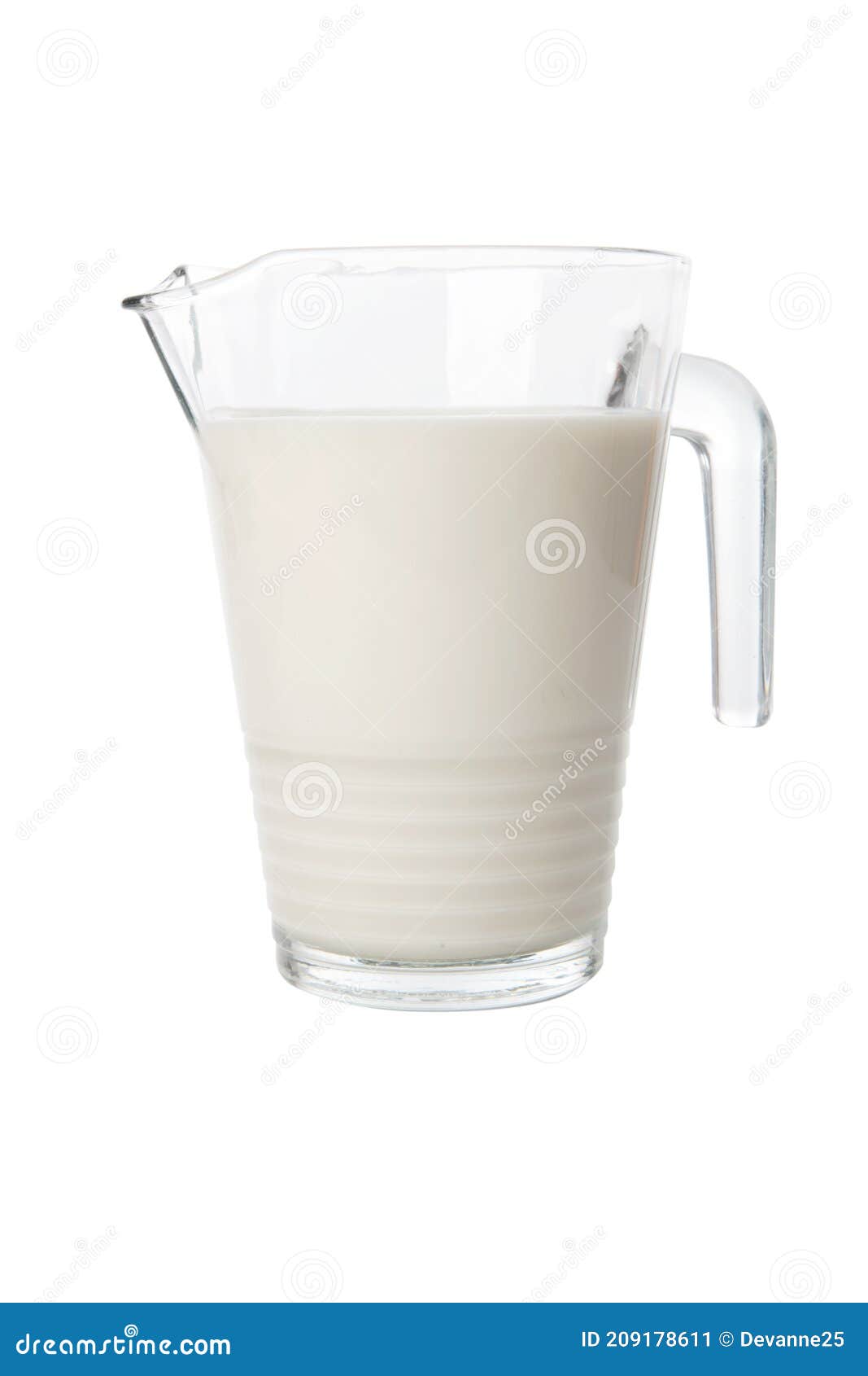 Carafe of Milk Cut Out on a White Background Stock Image - Image of ...