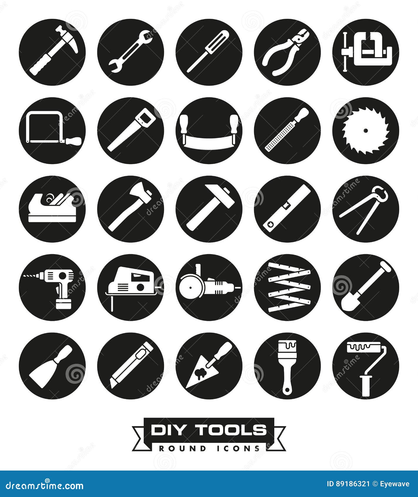 Carafting Tools Round Icon Set Stock Vector - Illustration of circular ...