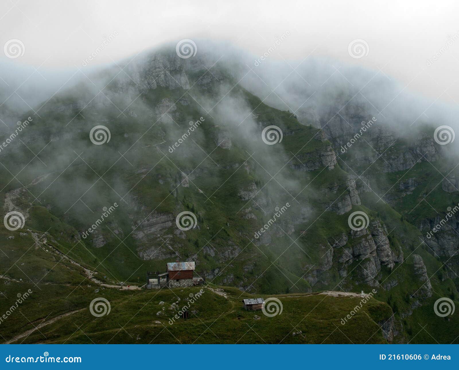 Caraiman Cabana from Bucegi Mountains Stock Photo - Image of rock ...