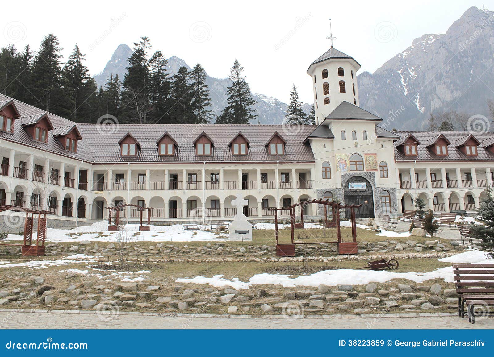Caraiman Monastery from Busteni Romania Yard View Stock Image - Image ...
