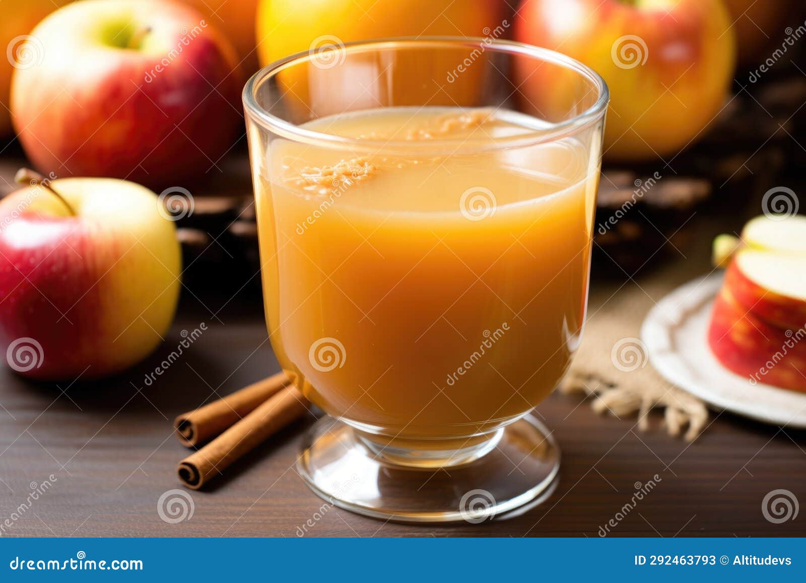 Caramel Apple Cider Served in a Clear Glass Cup Stock Image - Image of ...