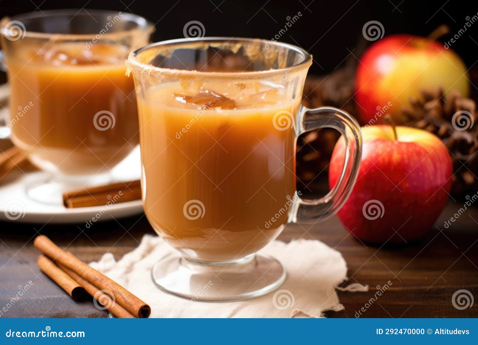 Caramel Apple Cider Served in a Clear Glass Cup Stock Photo - Image of ...