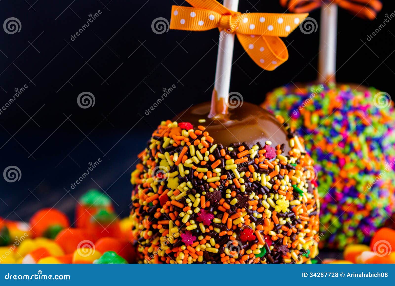 Caramel apple stock photo. Image of harvest, candy, cold - 34287728