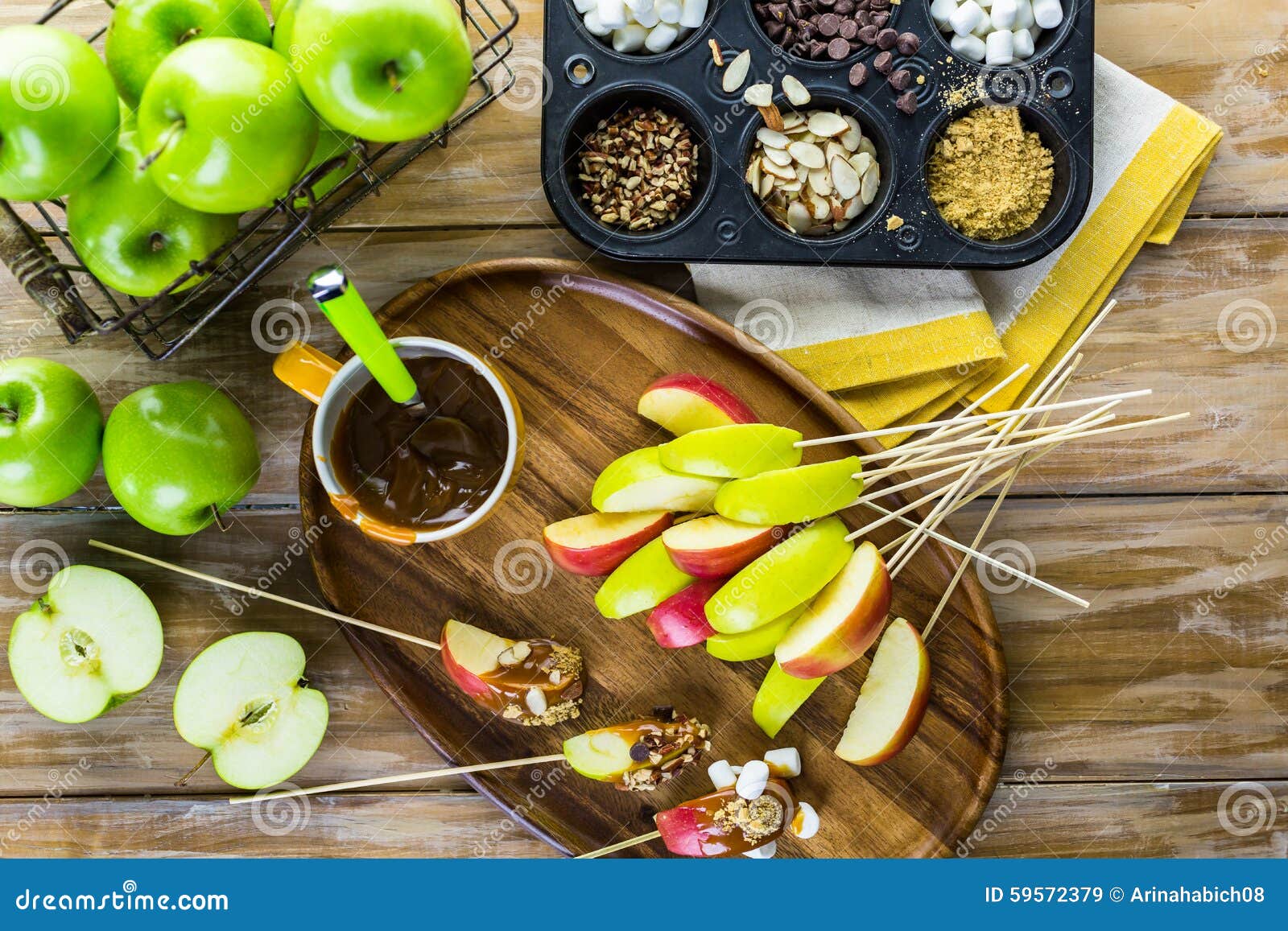 Caramel Apples Toppings stock image. Image of confection - 59572379