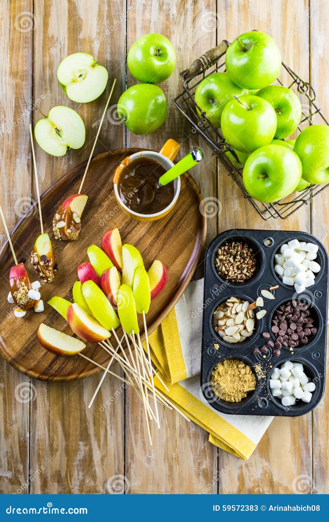 Caramel Apples Toppings stock image. Image of kitchenware - 59572383