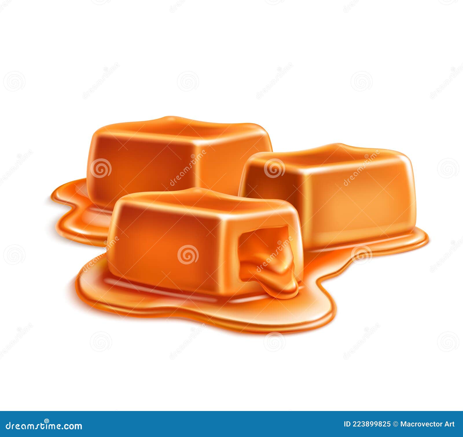 Caramel Bars Realistic Composition Stock Vector - Illustration of ...