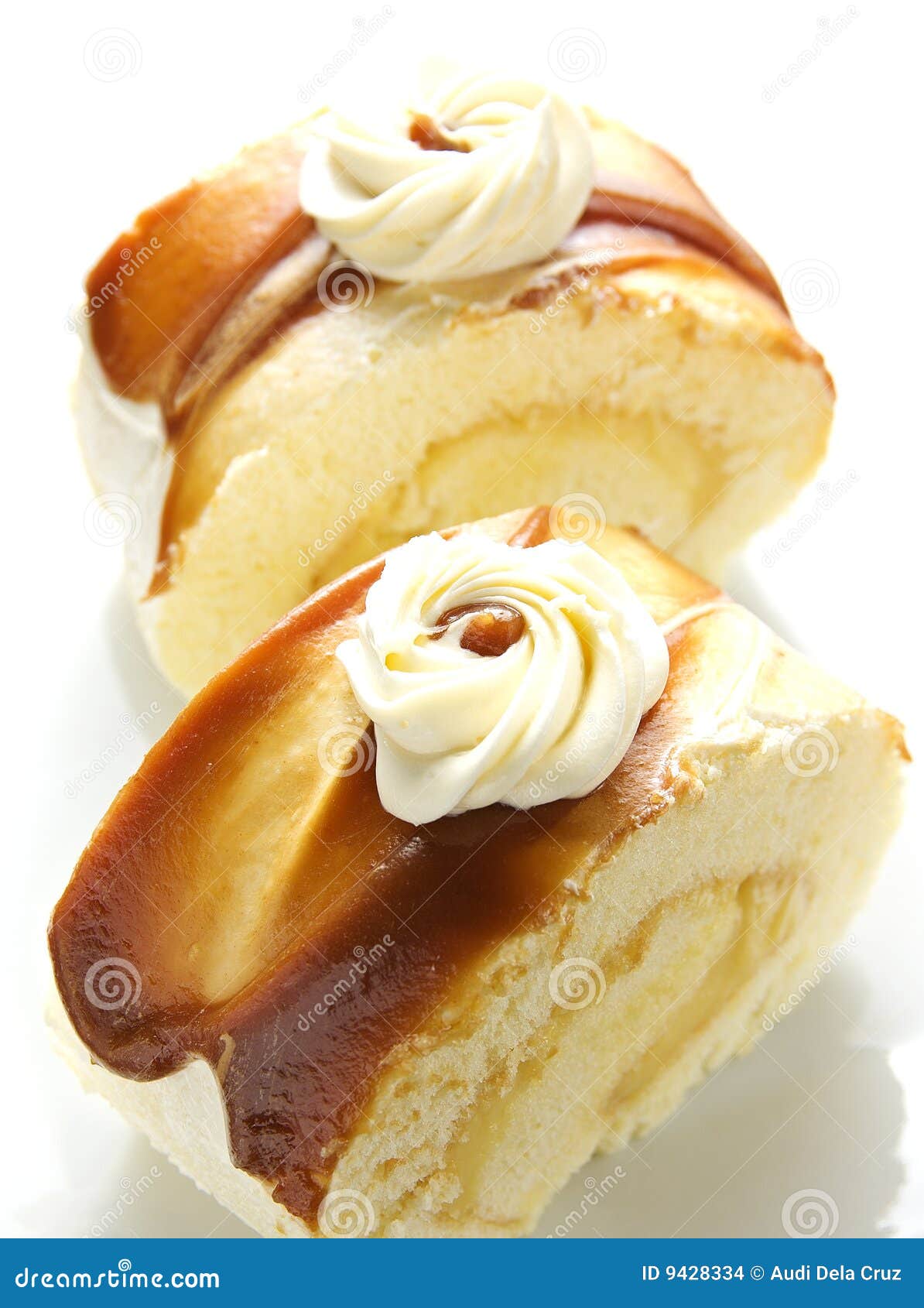 Caramel Cake Rolls stock photo. Image of breakfast, sugar - 9428334