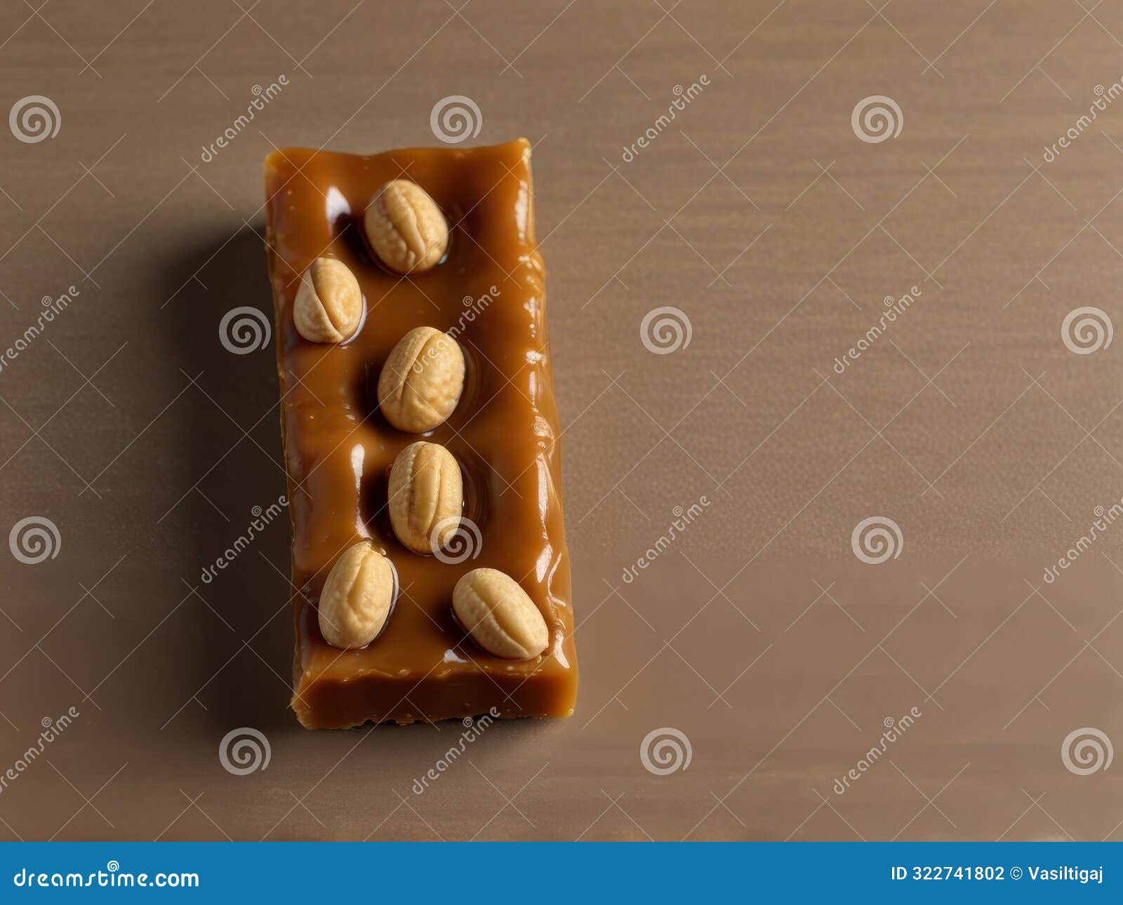 Caramel Candy Bar with Peanuts Stock Illustration - Illustration of ...
