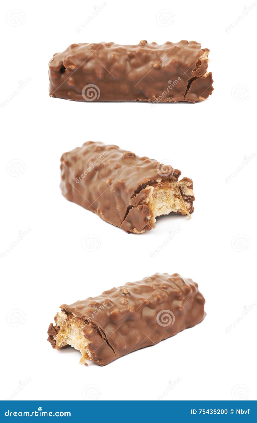 Caramel Chocolate Bar Isolated Stock Photo - Image of sticky, stick ...
