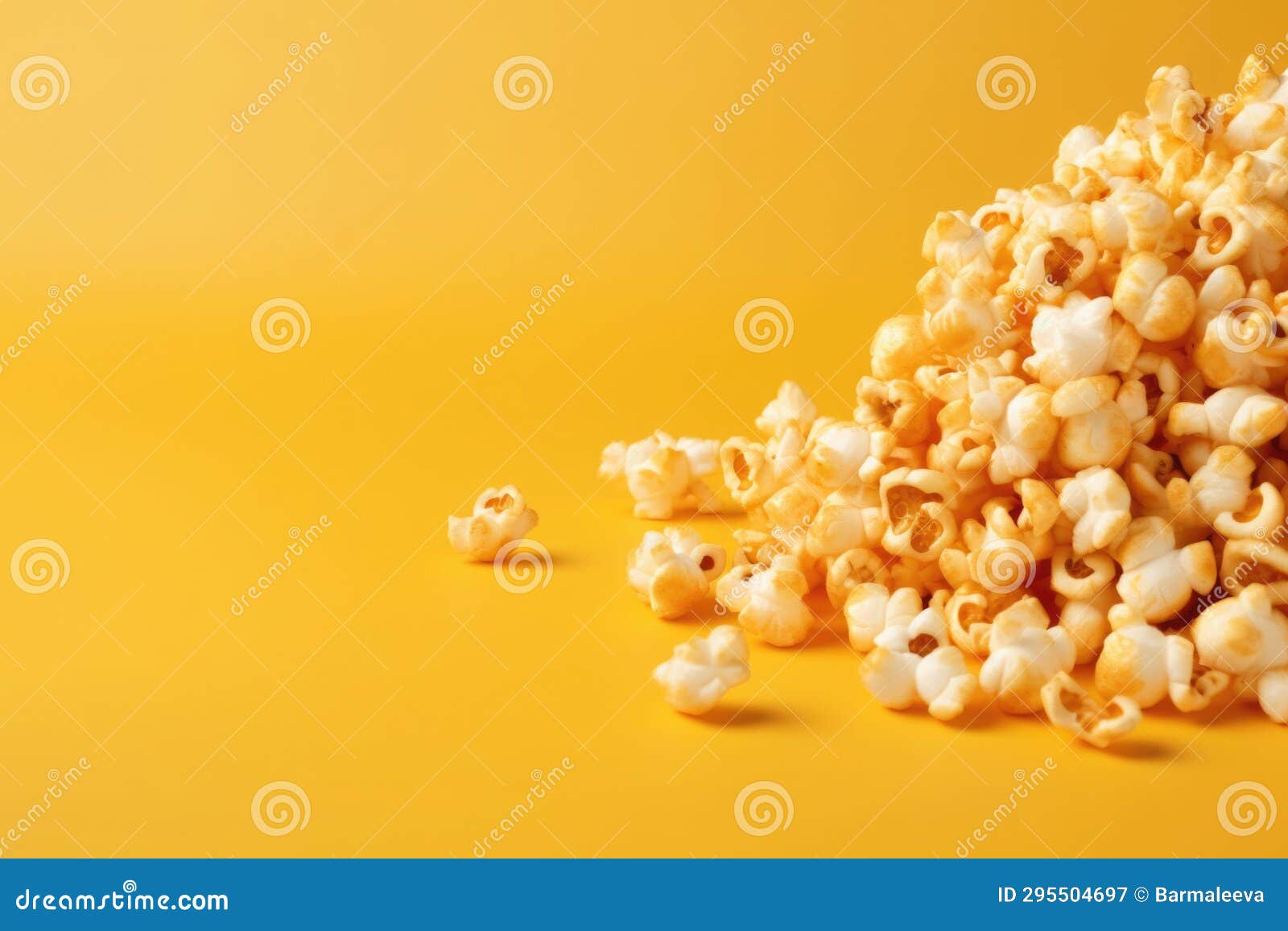 Caramel Coated Popcorn on a Orange Background. Generative AI Stock ...
