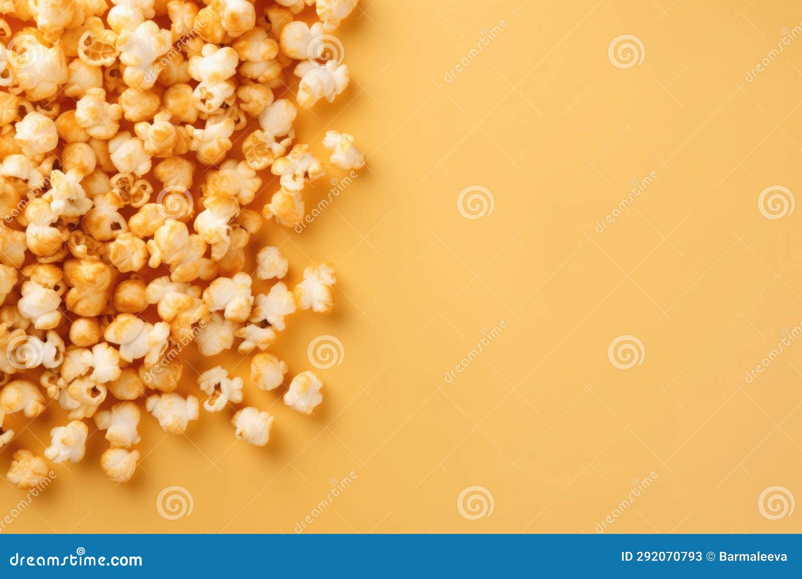 Caramel Coated Popcorn on a Orange Background. Generative AI Stock ...