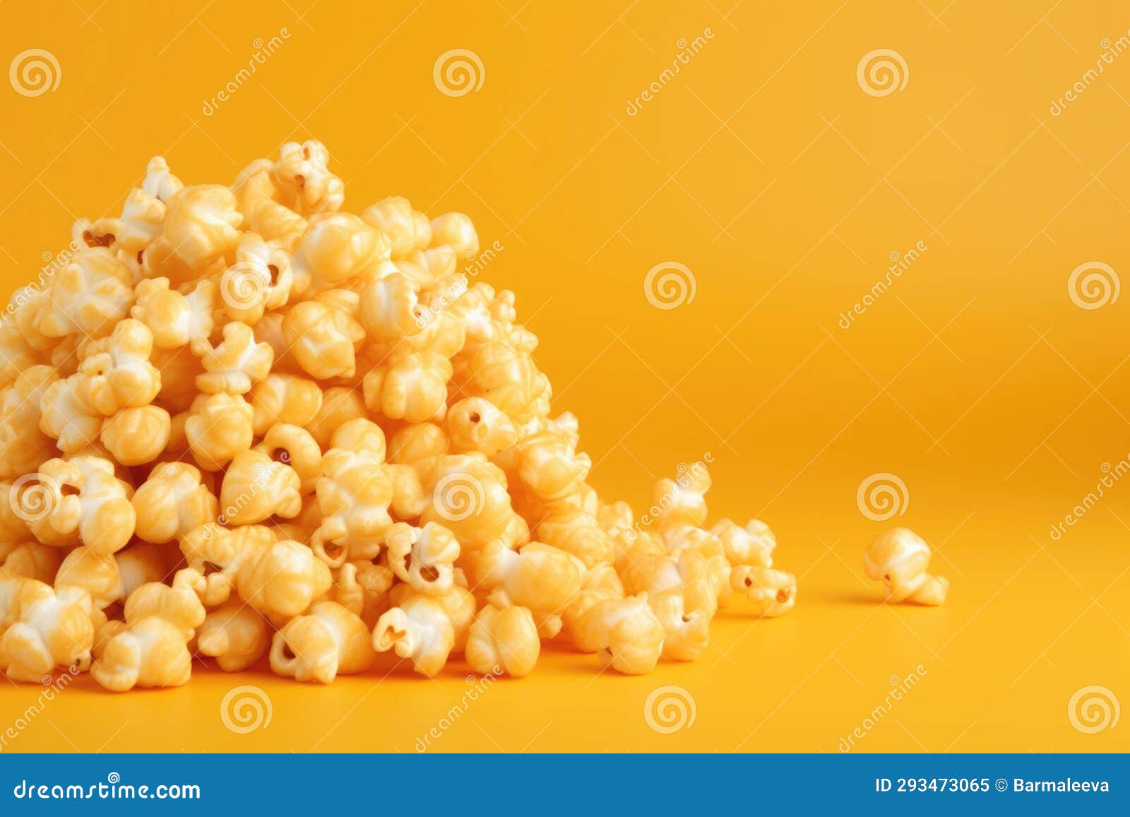 Caramel Coated Popcorn on a Orange Background. Generative AI Stock ...