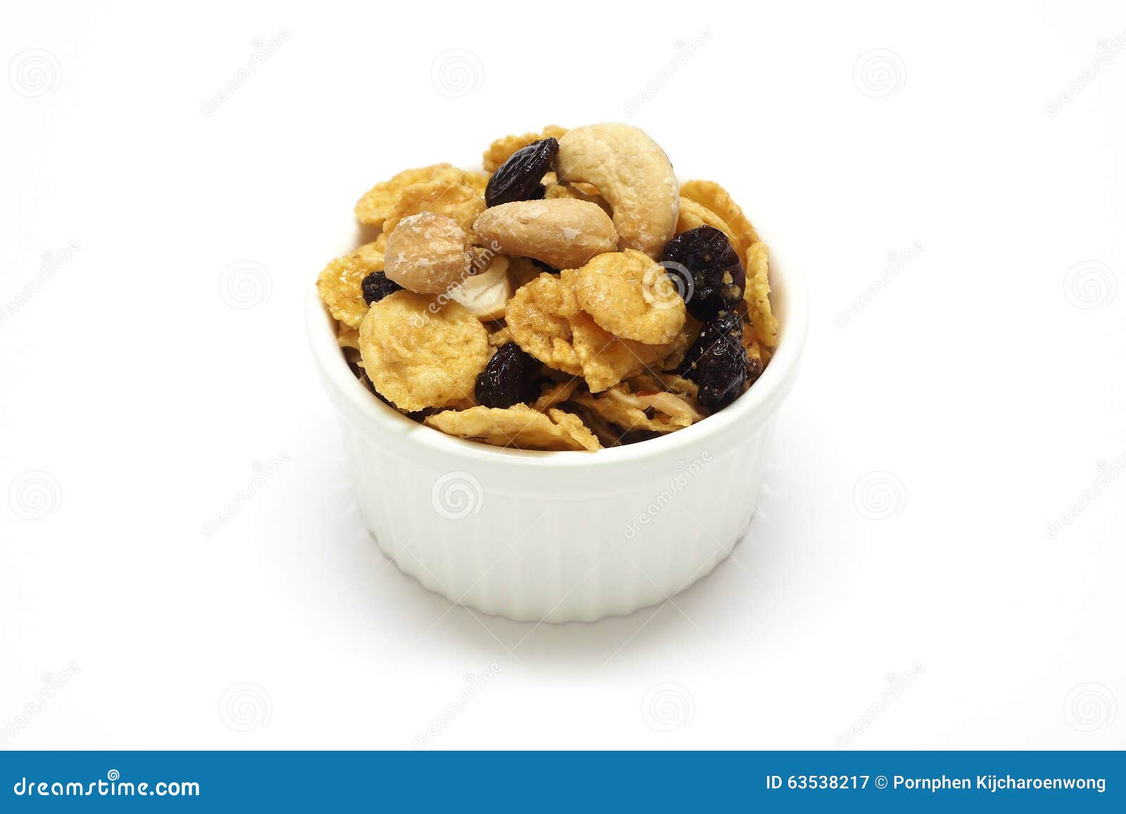 Caramel Cornflake in White Cups. Stock Image - Image of closeup, flake ...