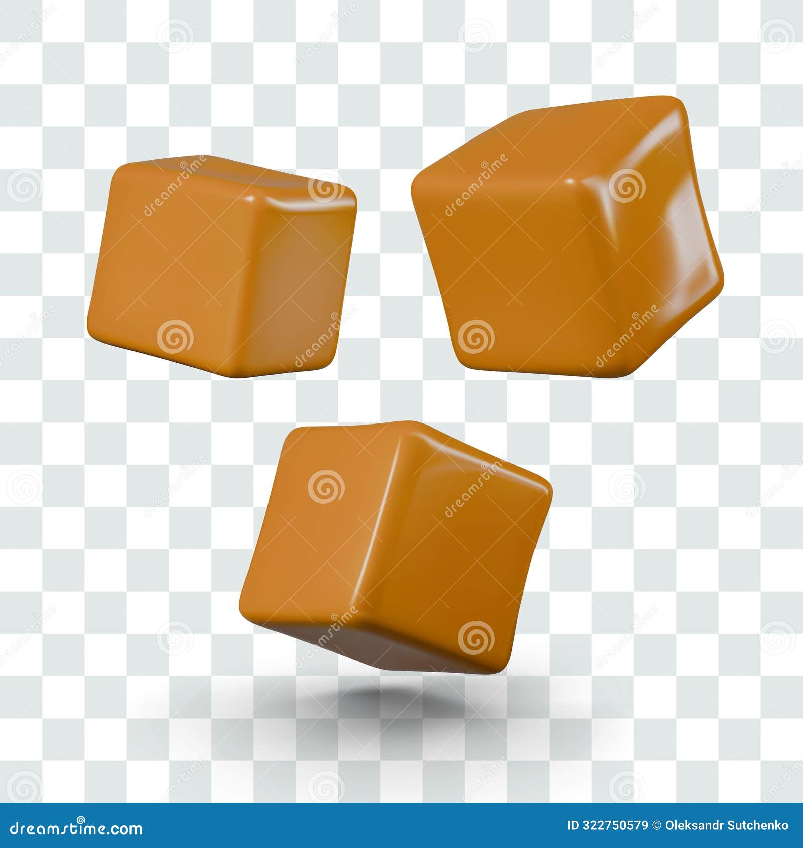 Caramel Cubes. Boiled Condensed Milk, Toffee. Classic Sweets Cartoon ...